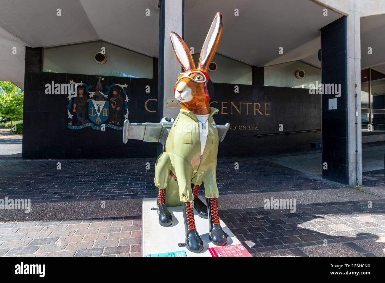 Pilot hare outside Southend on Sea Civic Centre as part of the Hares ...