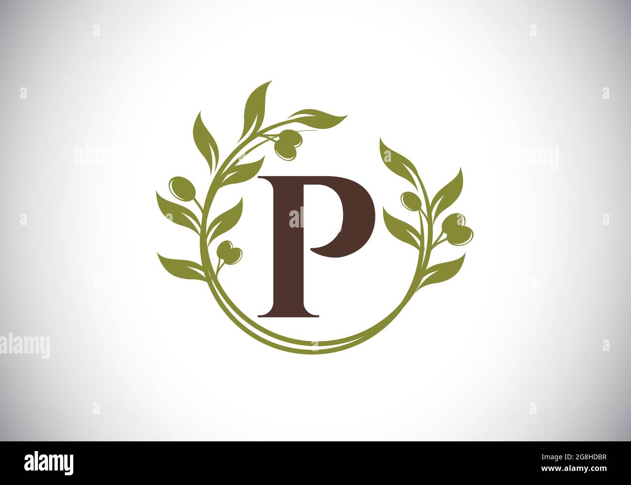 Letter p botanical logo hi-res stock photography and images - Alamy