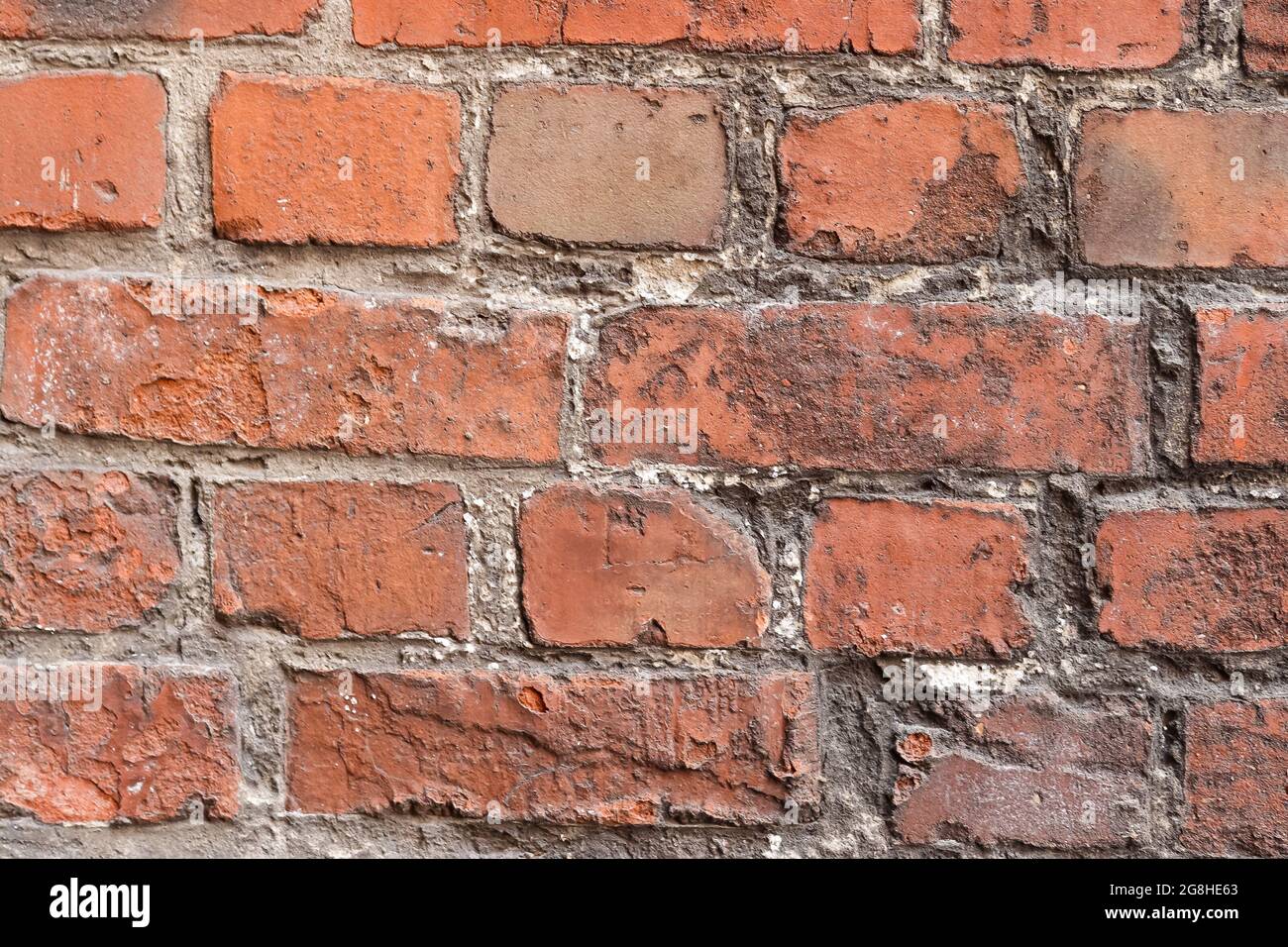 Old red rick wall. Texture of old weathered brick wall panoramic ...