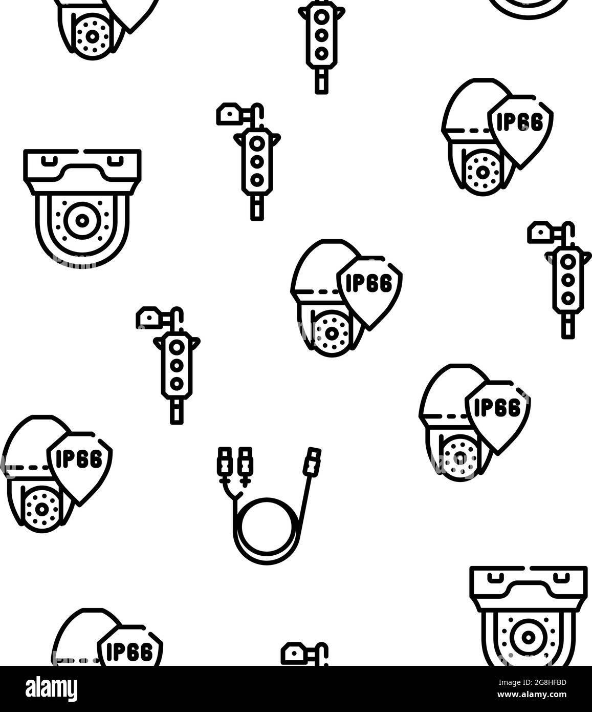 Cctv Camera Security Vector Seamless Pattern Stock Vector Image & Art ...