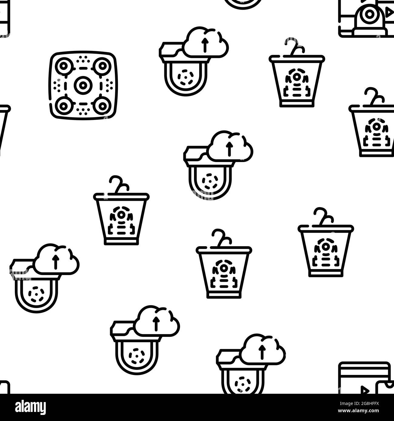 Cctv Camera Security Vector Seamless Pattern Stock Vector Image & Art ...