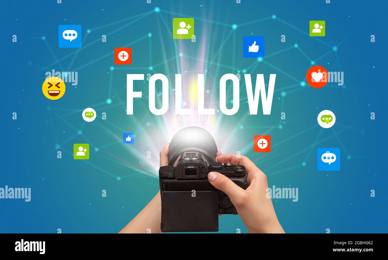 Using camera to capture social media content Stock Photo - Alamy