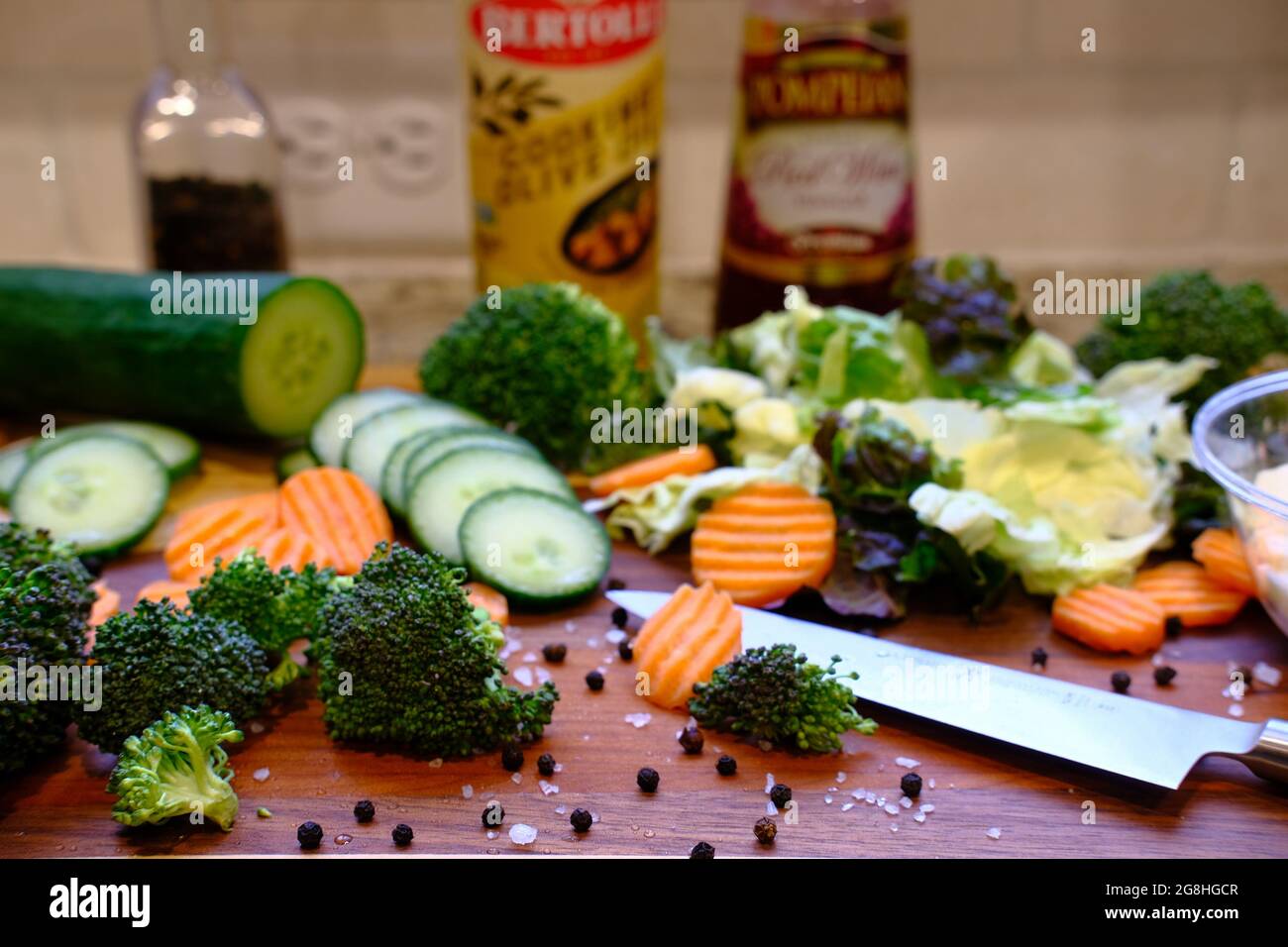 Fresh Ingredients for Salad Stock Photo - Alamy