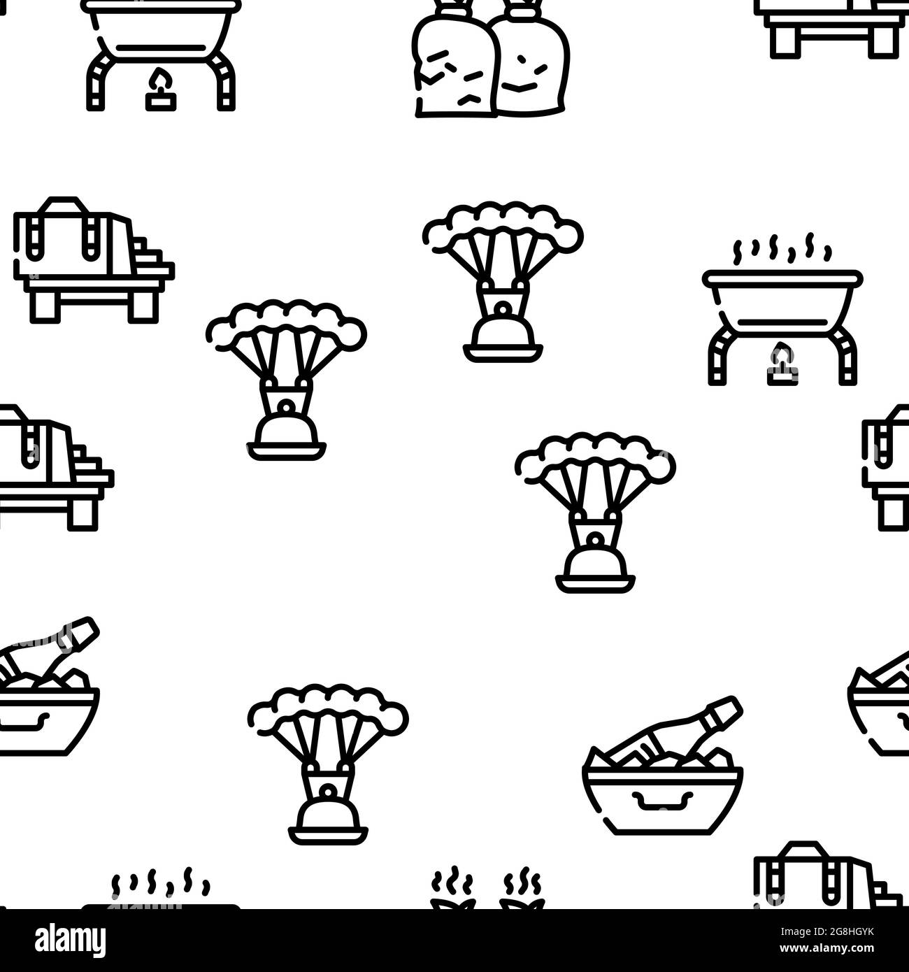 Catering Food Service Vector Seamless Pattern Stock Vector Image & Art ...