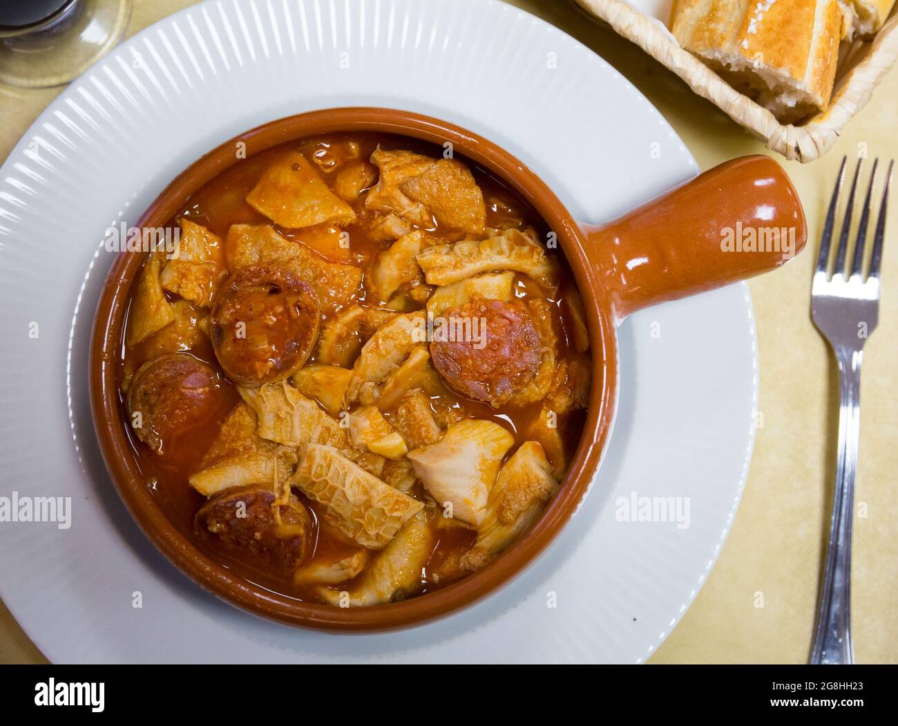 Top view of Callos in sauce Stock Photo - Alamy
