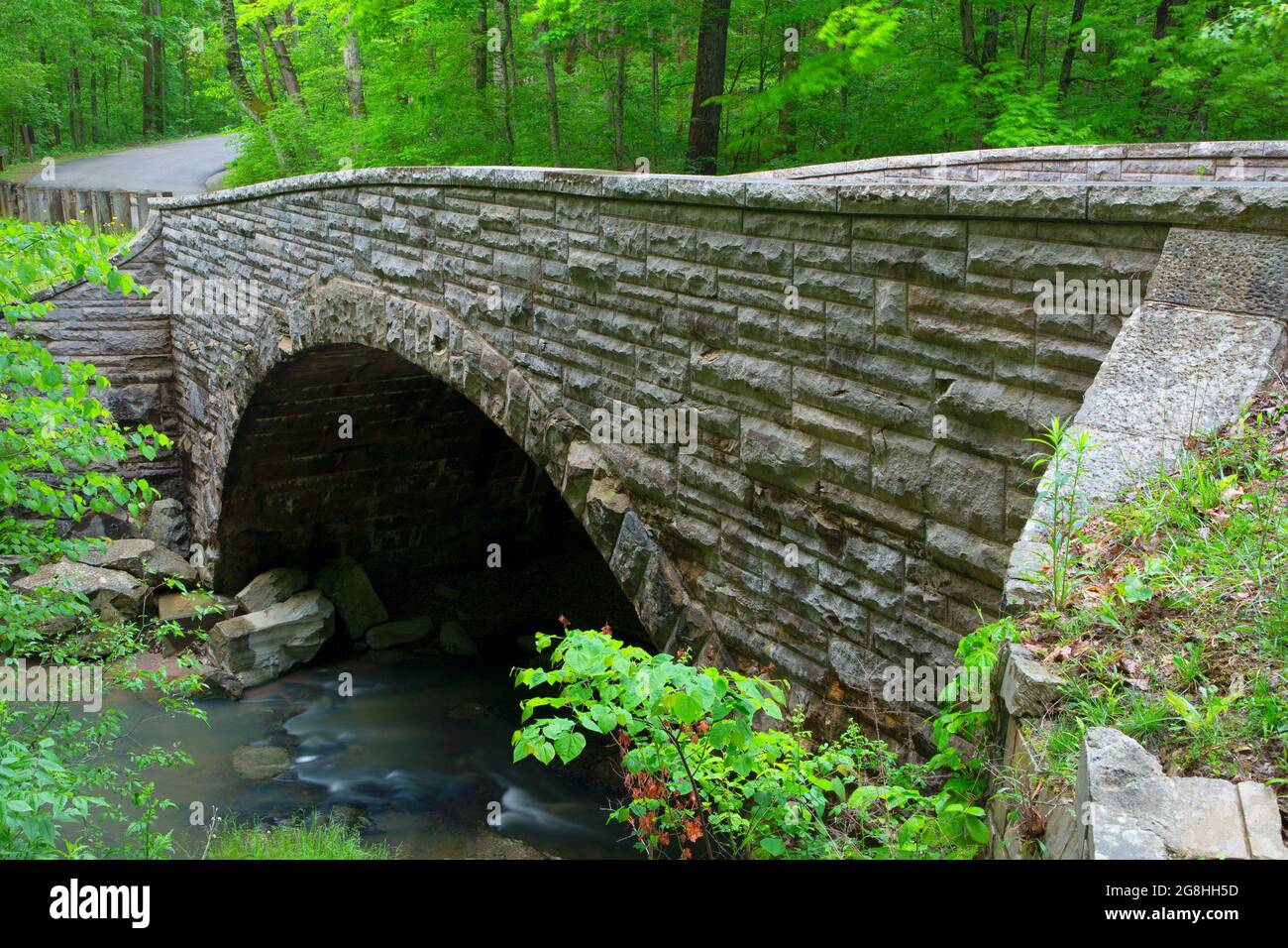 CCC Stone Arch Bridge, McCormick's Creek State Park, Indiana Stock ...