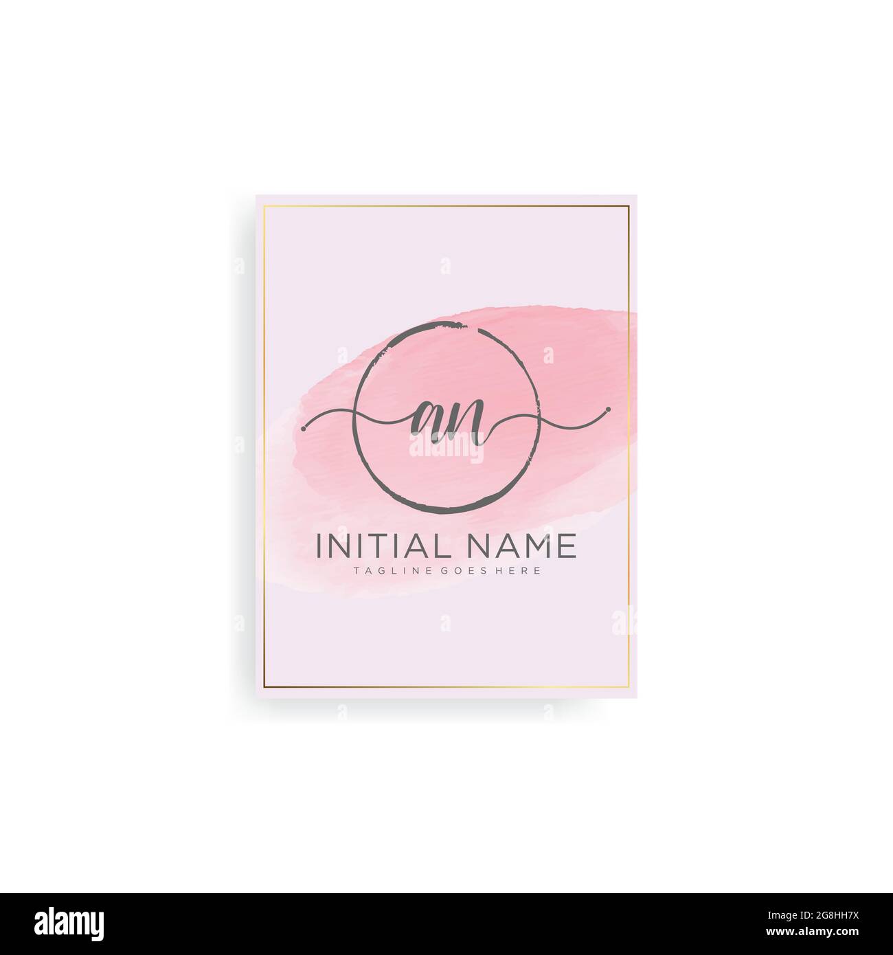 Initial Letter Handwriting Logo with watercolor Background Vector Stock ...