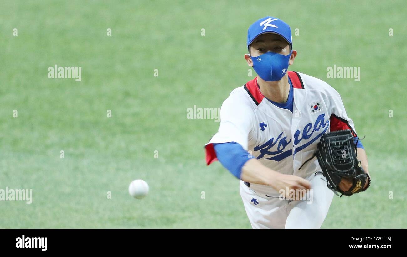 21st July, 2021. S. Korean Olympic baseball squad Ko Young-pyo, a ...