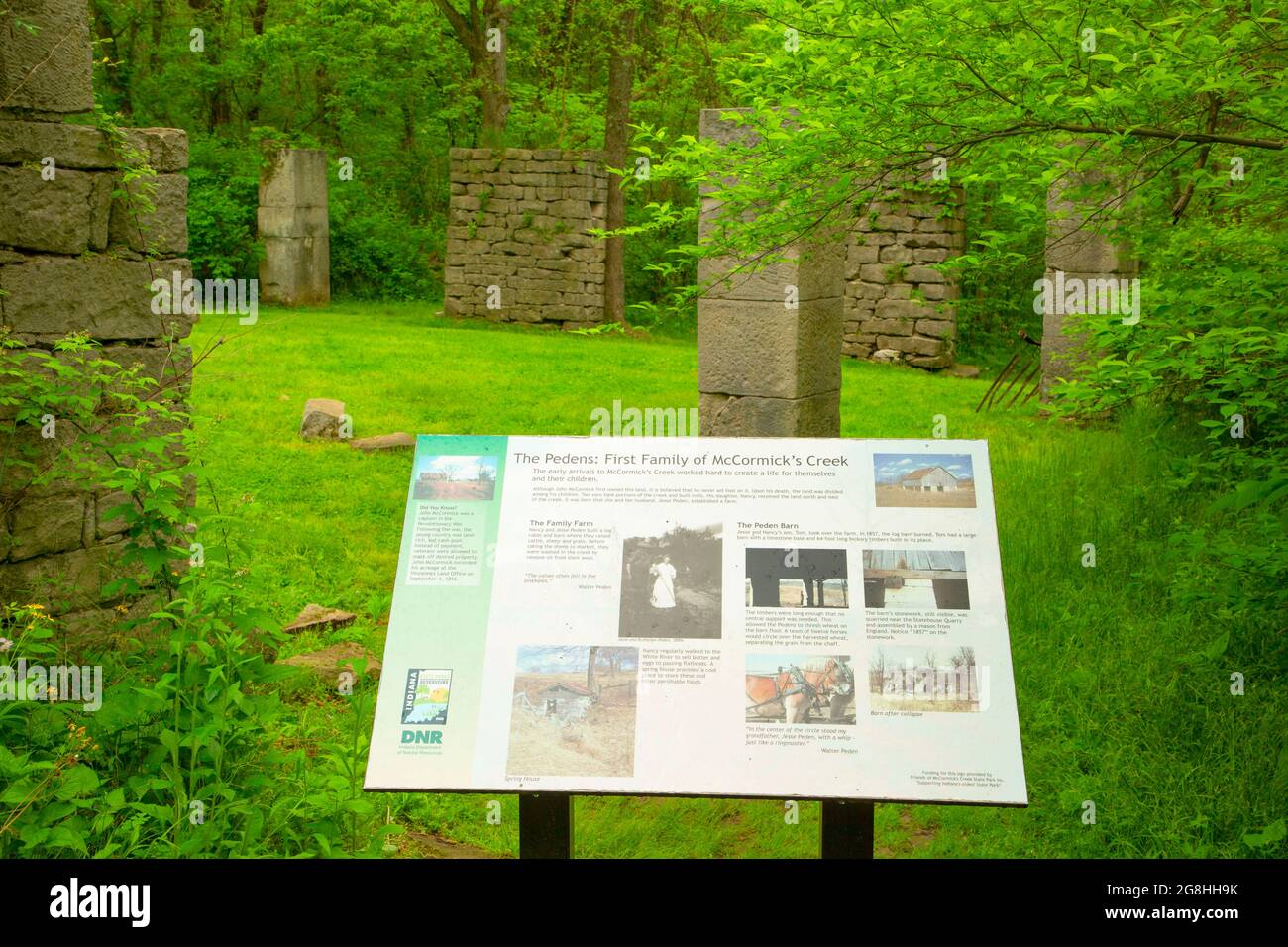 Peden Farm Site with interpretive board, McCormick's Creek State Park ...
