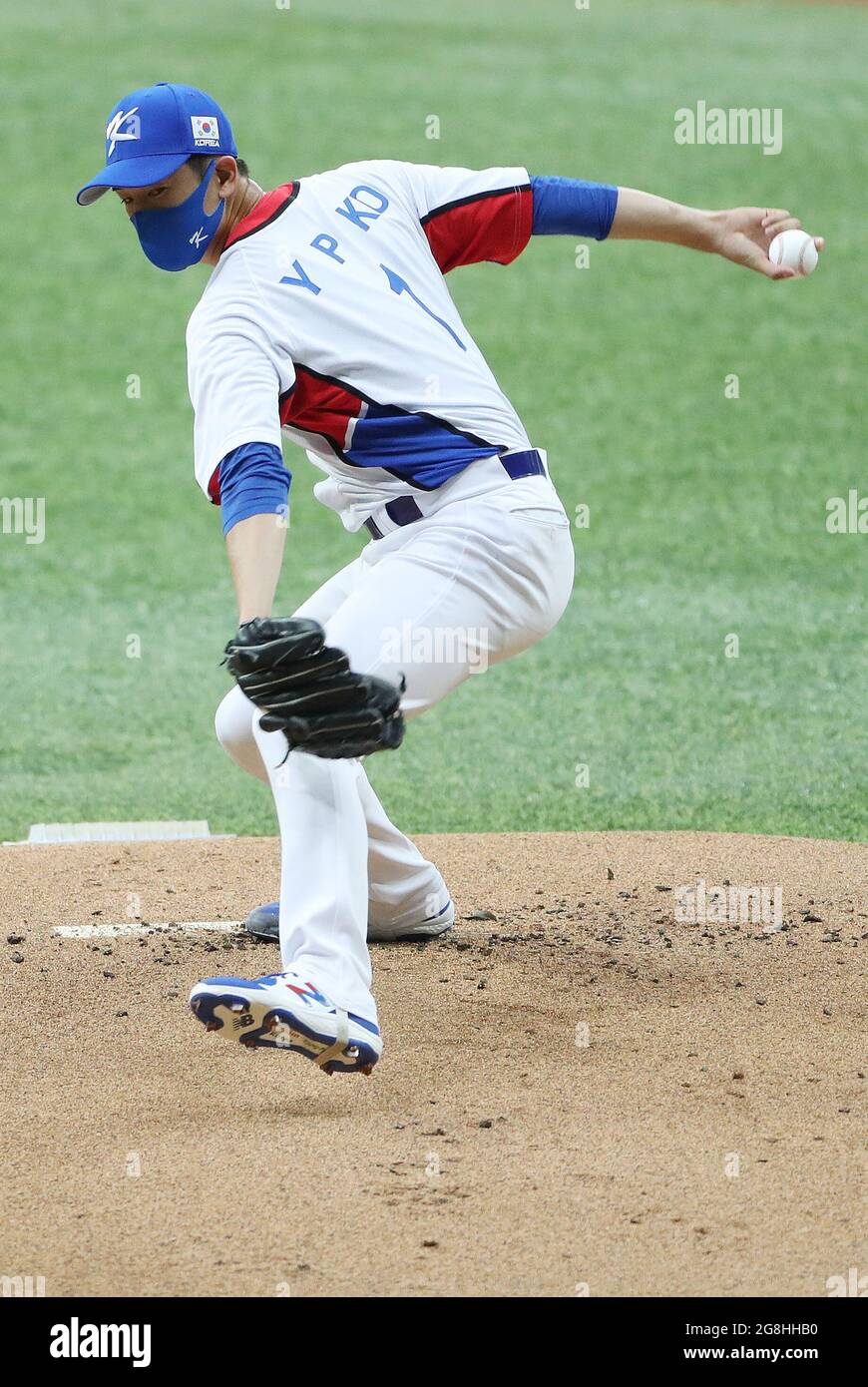 21st July, 2021. S. Korean Olympic baseball squad Ko Young-pyo, a ...