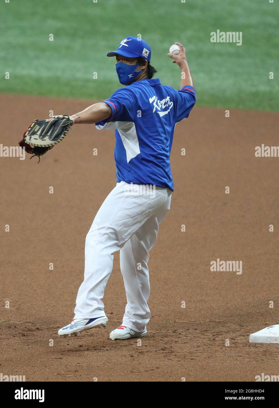 21st July, 2021. S. Korean Olympic baseball squad Kang Baek-ho of the ...