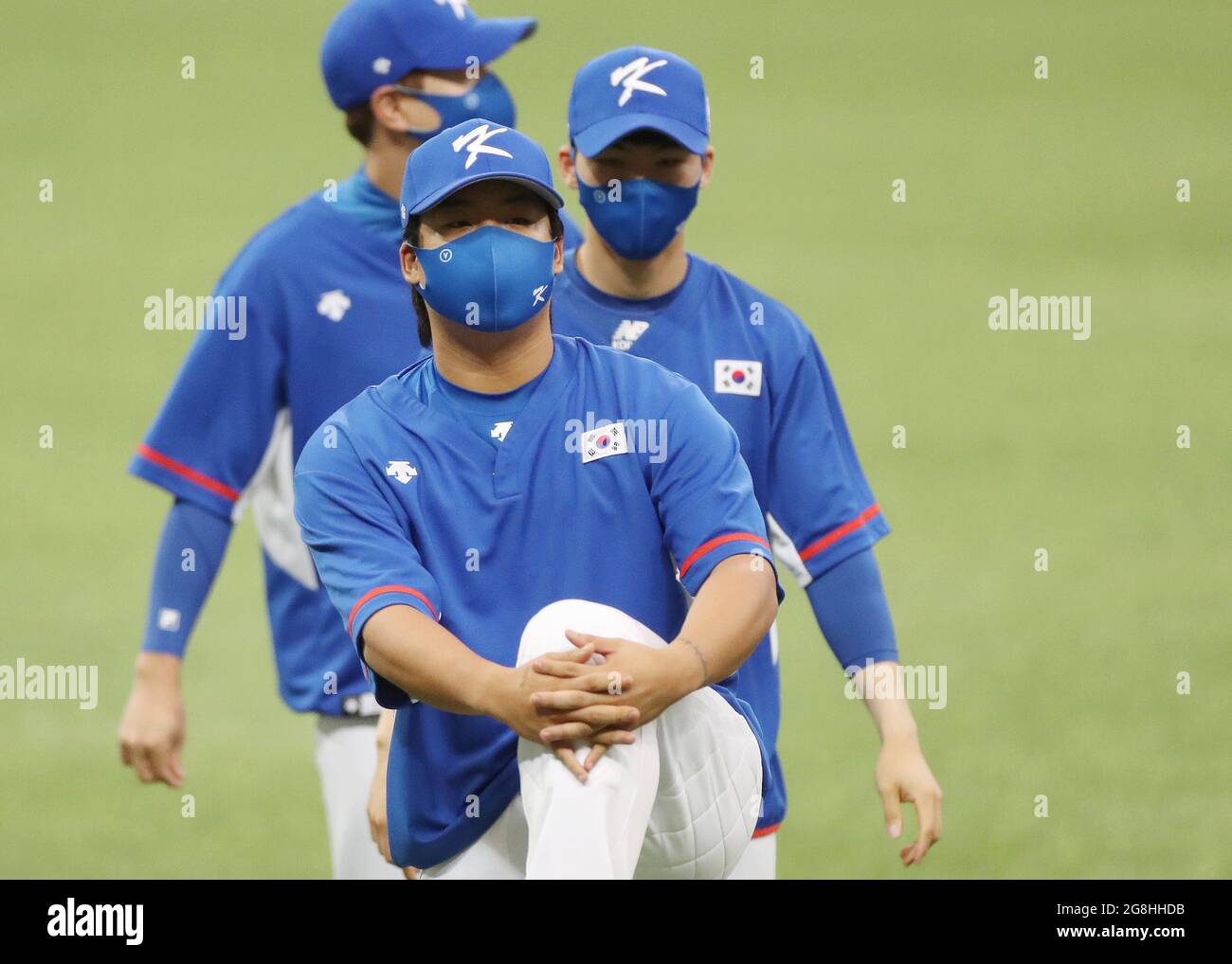 21st July, 2021. S. Korean Olympic baseball squad Kang Baek-ho of the ...