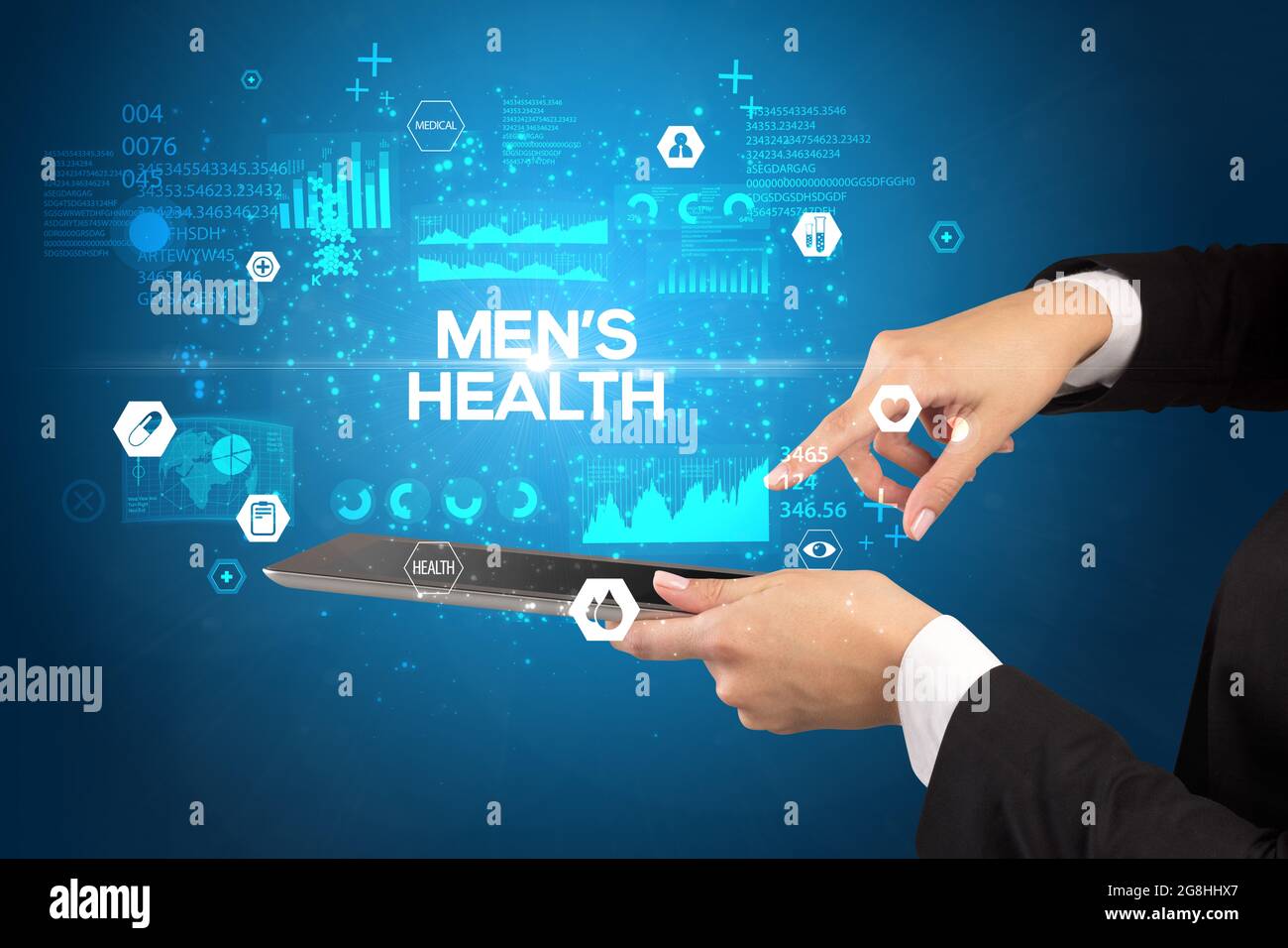 Close-up of a touchscreen with medical inscription concept Stock Photo ...