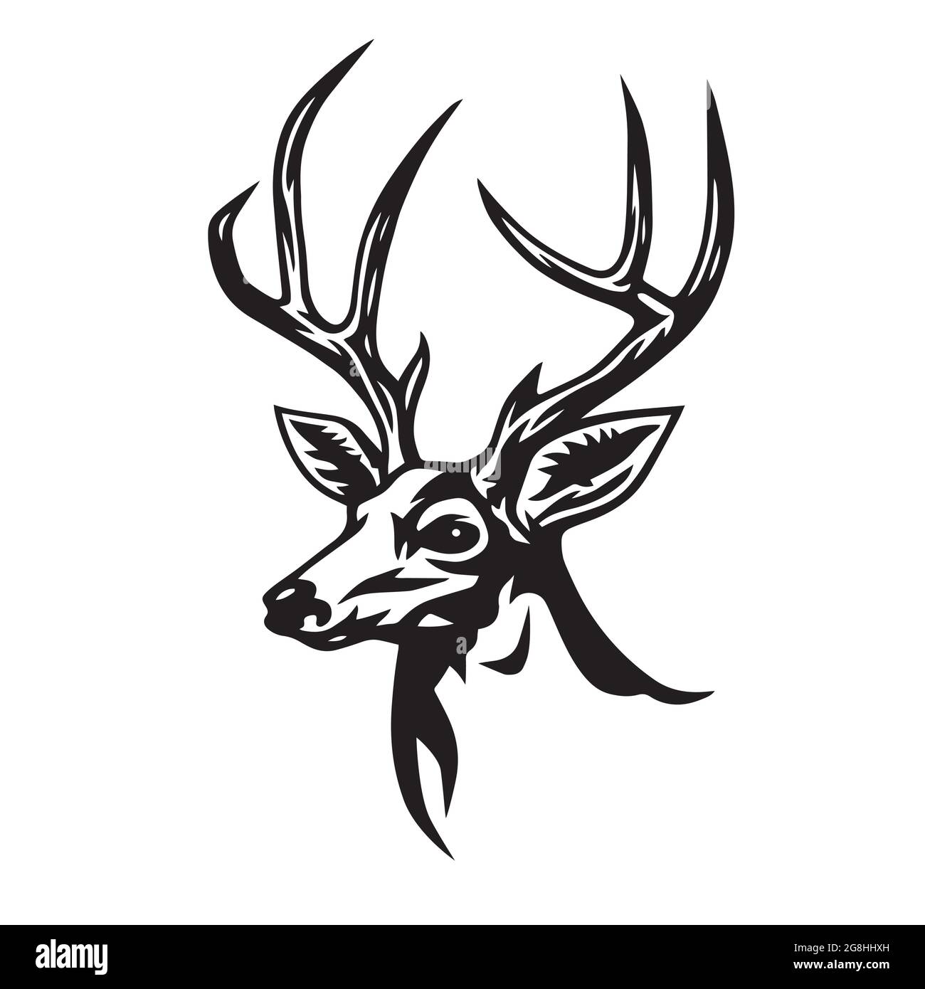 Deer Stylized Drawing Vector Illustration Stock Vector Image & Art - Alamy