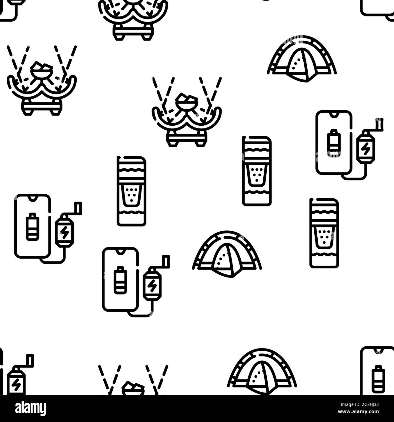 Adventure Equipment Vector Seamless Pattern Stock Vector Image & Art ...