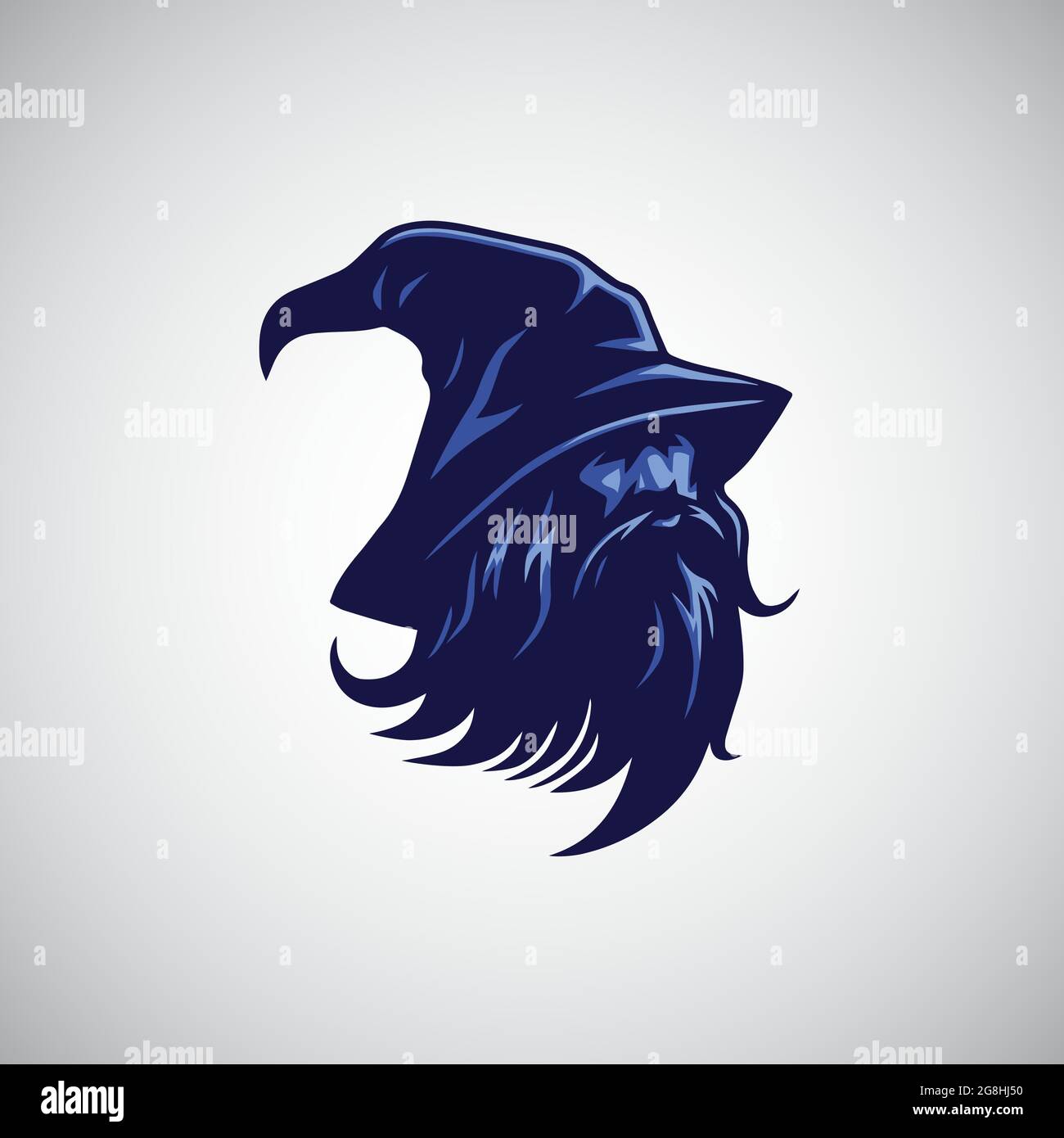 Wizard, Sorcerer Logo Design Mascot Vector Illustration Stock Vector ...