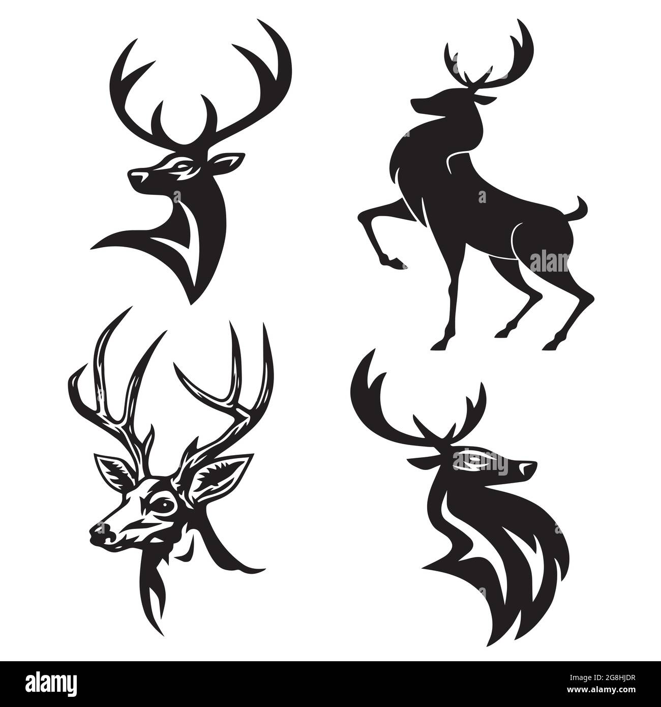 Deer Logo Set Premium Design Vector Stock Vector Image & Art - Alamy