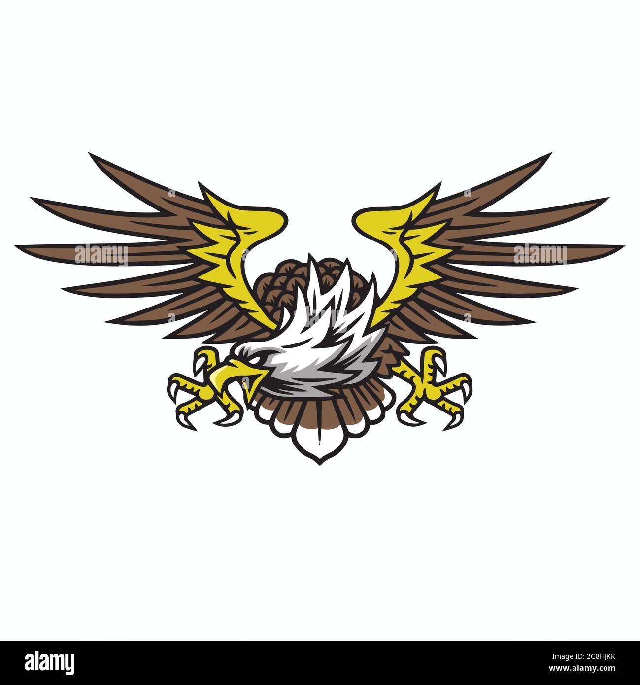 Eagle Logo Retro Tattoo Design. Vector Illustration Stock Vector Image ...