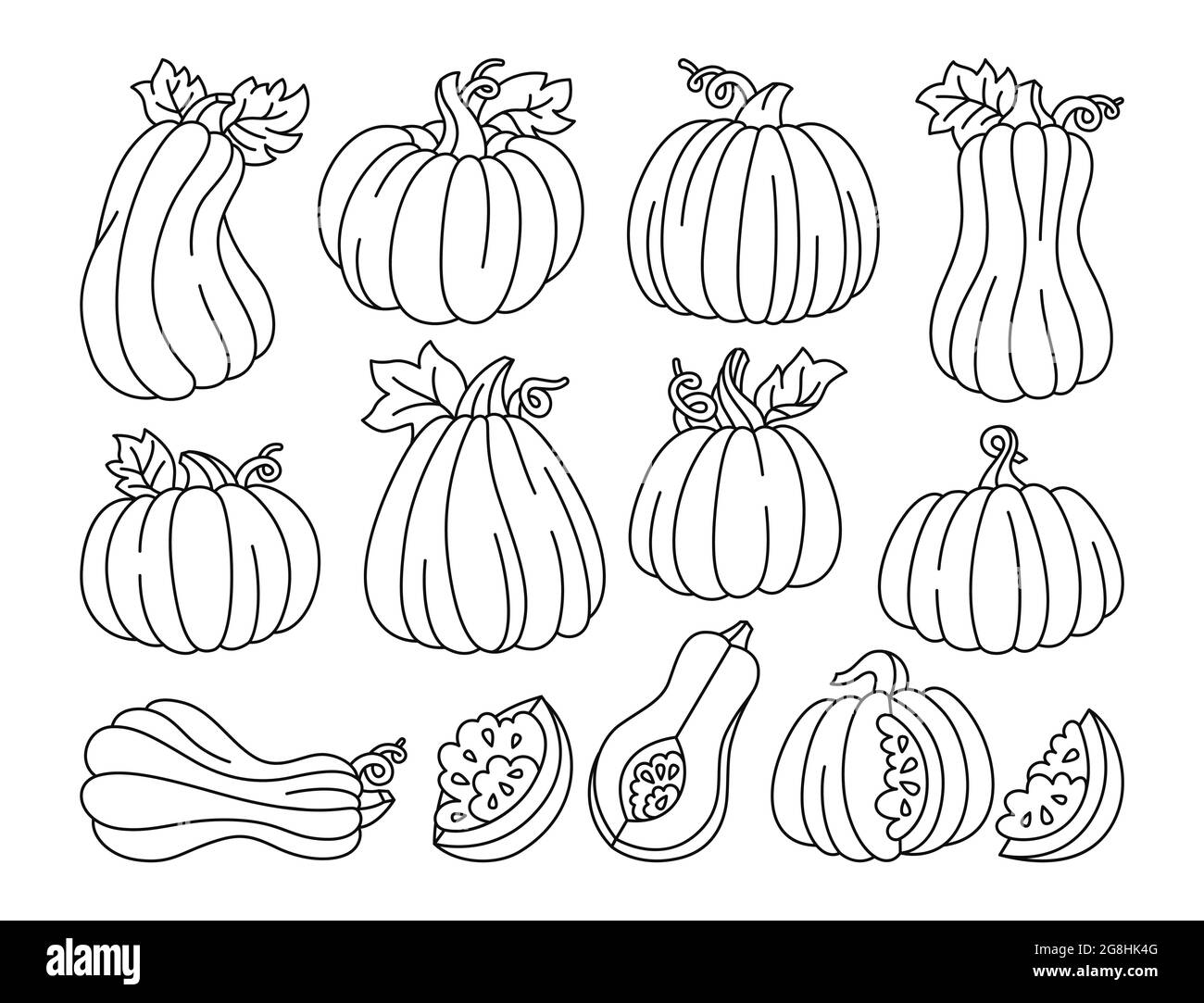 Various pumpkins Stock Vector Images - Alamy