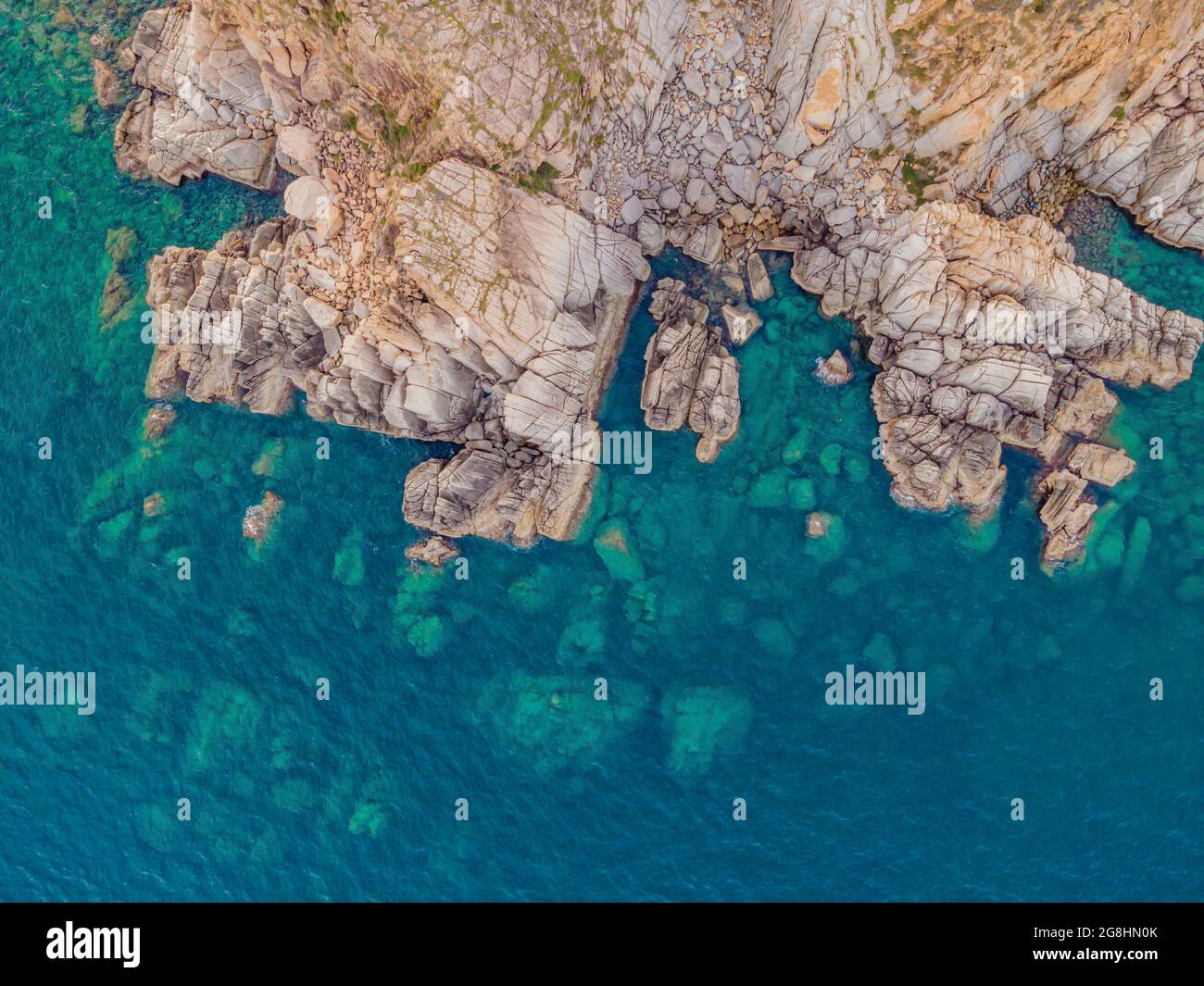 Aerial view of ocean waves and fantastic Rocky coast Stock Photo - Alamy