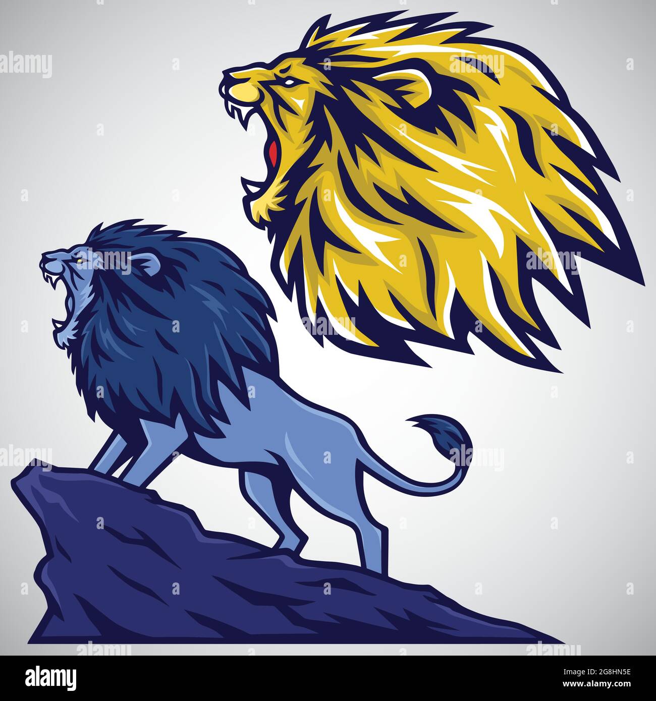 Lion Roaring Logo Set Vector Collection Stock Vector Image & Art - Alamy