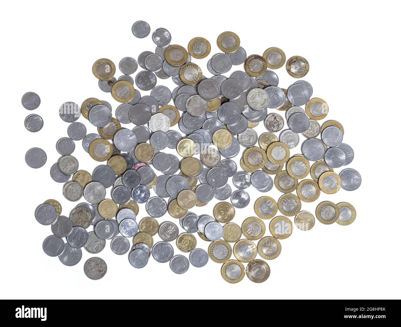 Top view of a pile of scattered Indian rupee coins Stock Photo - Alamy