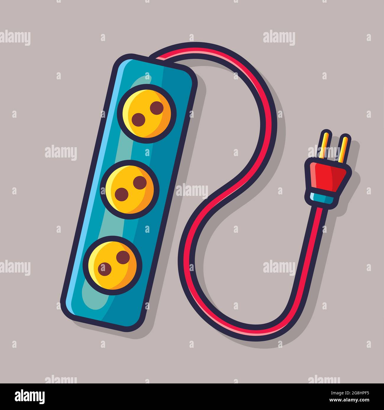 electric power socket isolated vector illustration in flat style Stock ...