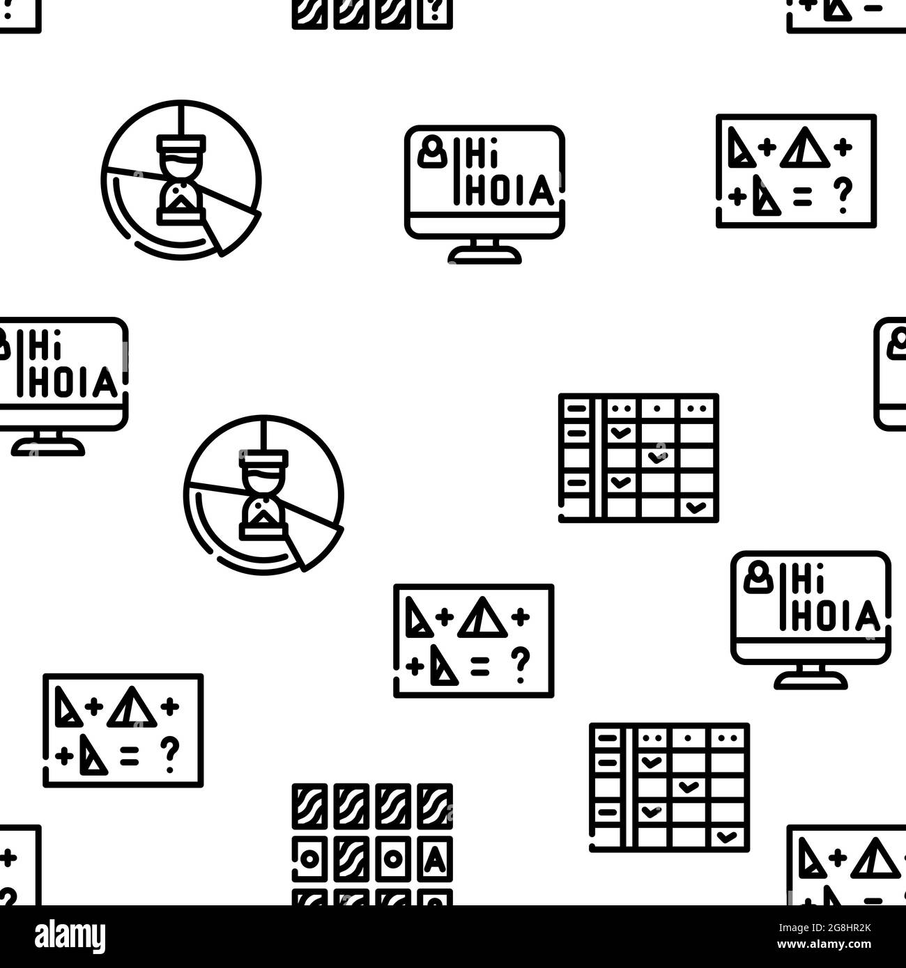 Self Study Lessons Vector Seamless Pattern Stock Vector Image & Art - Alamy