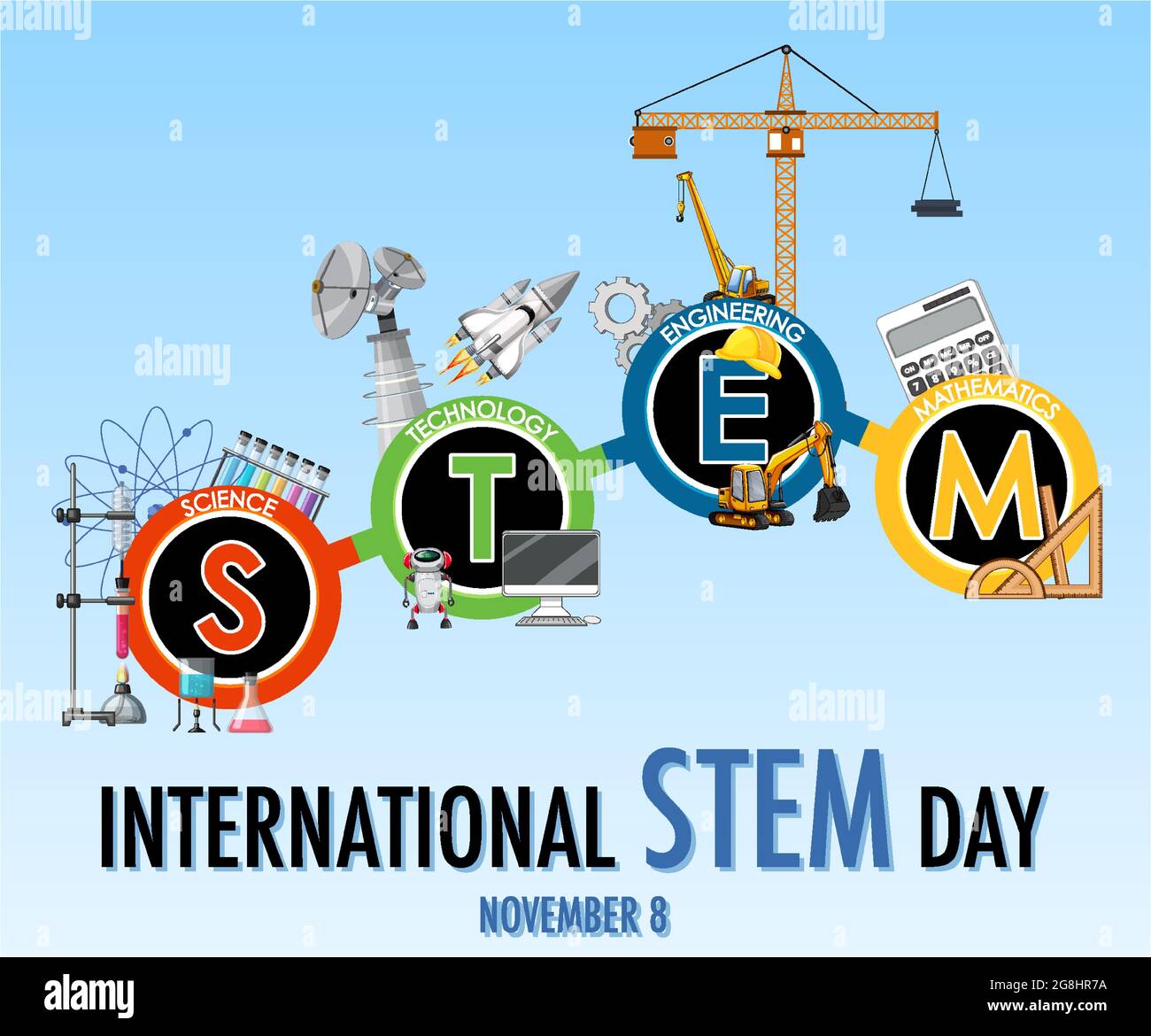 International STEM day on November 8th banner with STEM logo ...
