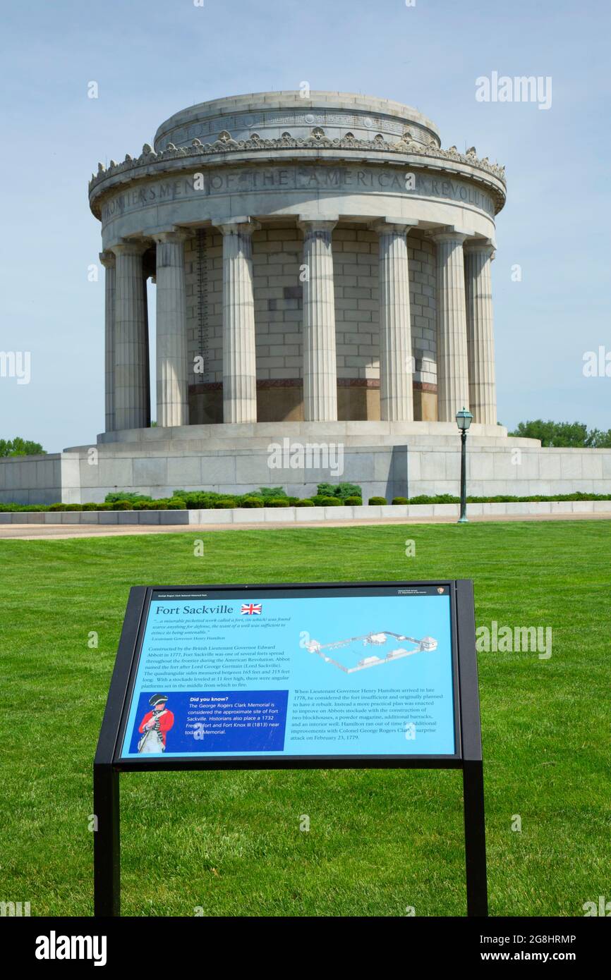 Memorial Building with interpretive board, George Rogers Clark National ...