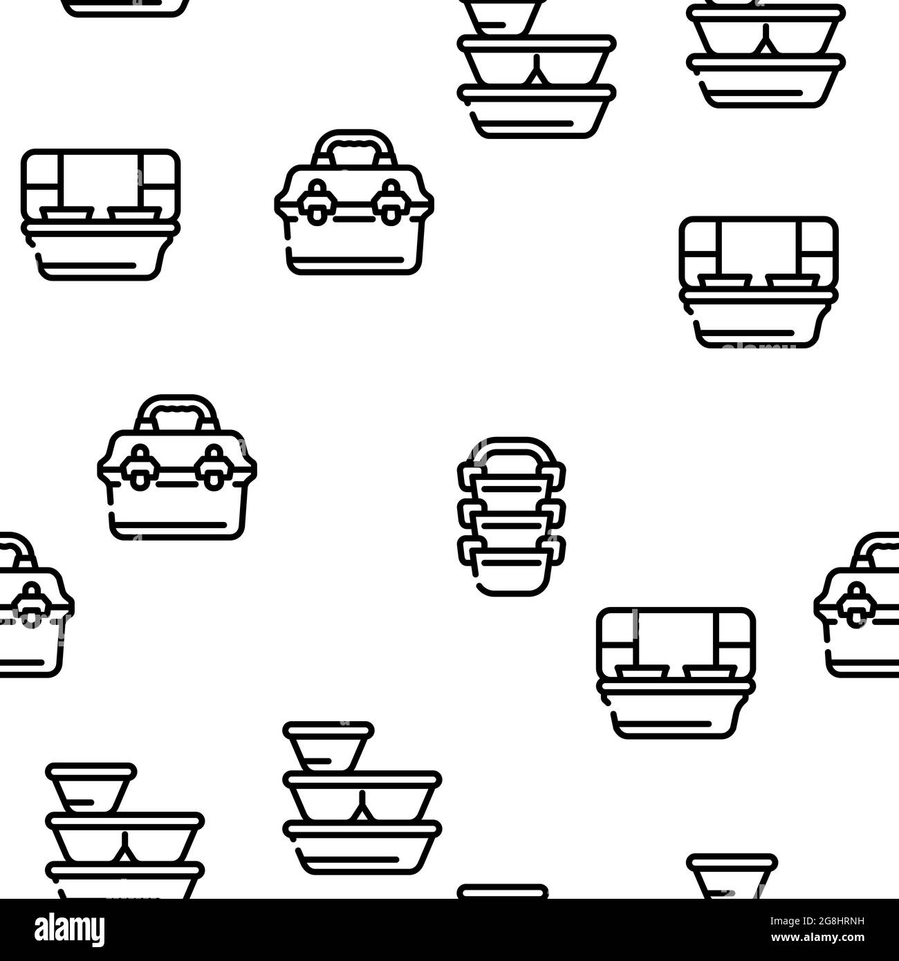 Lunchbox Dishware Vector Seamless Pattern Stock Vector Image & Art - Alamy