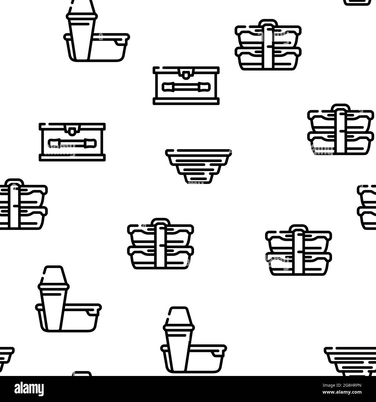 Lunchbox Dishware Vector Seamless Pattern Stock Vector Image & Art - Alamy