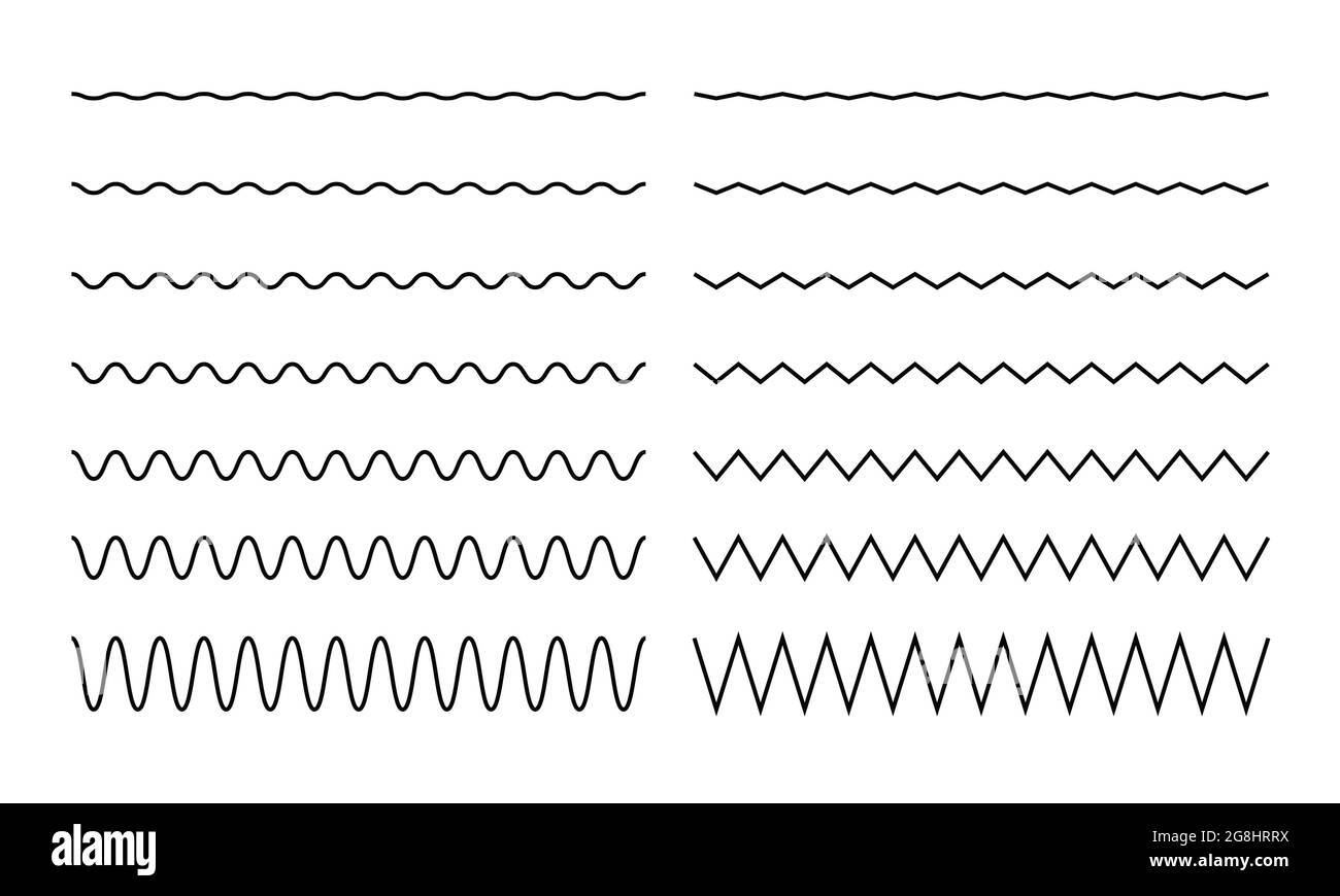 Wave, zigzag, wiggle line stroke for divider, border design. Curve brush stroke. Vector ...
