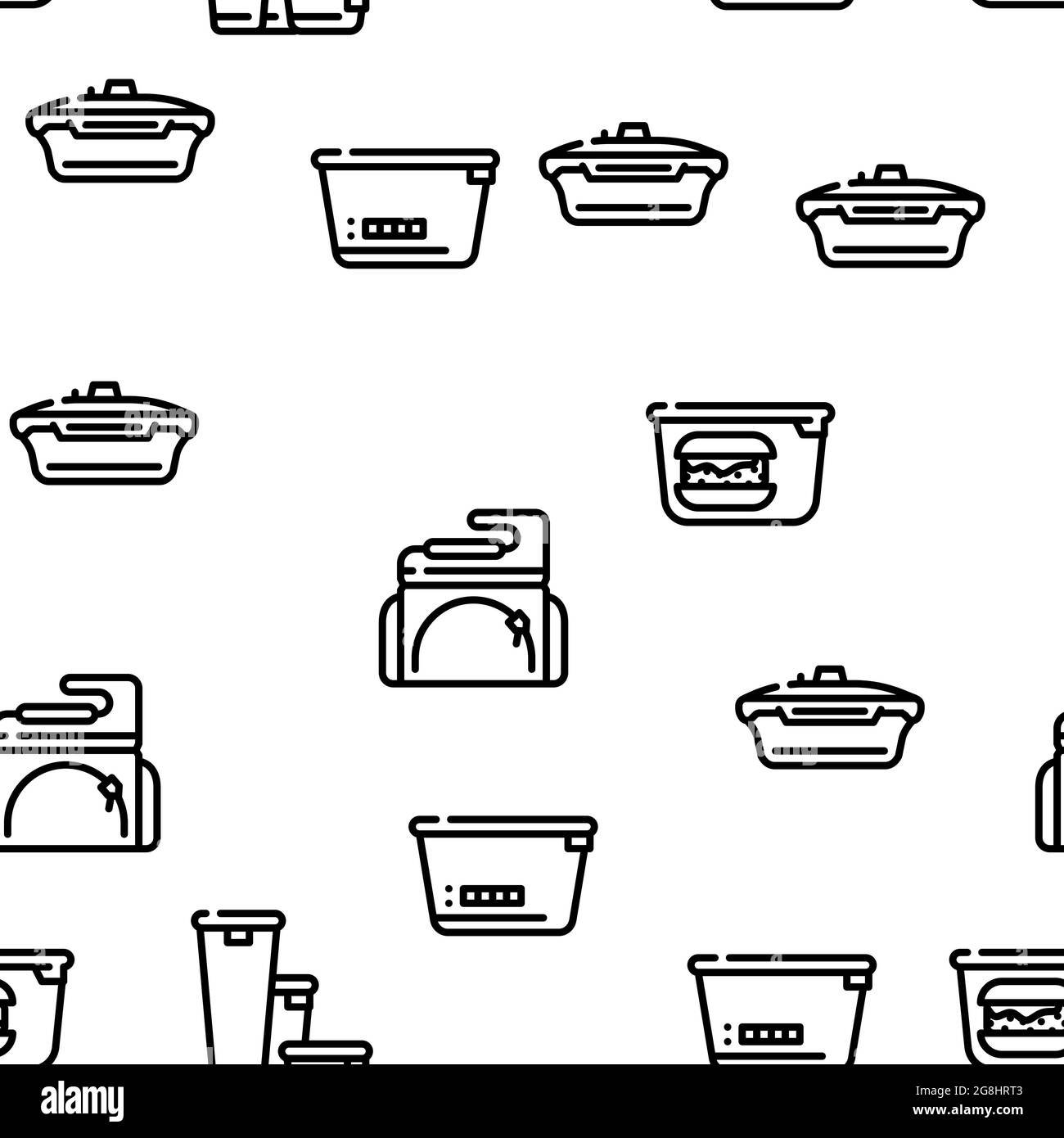 Lunchbox Dishware Vector Seamless Pattern Stock Vector Image & Art - Alamy