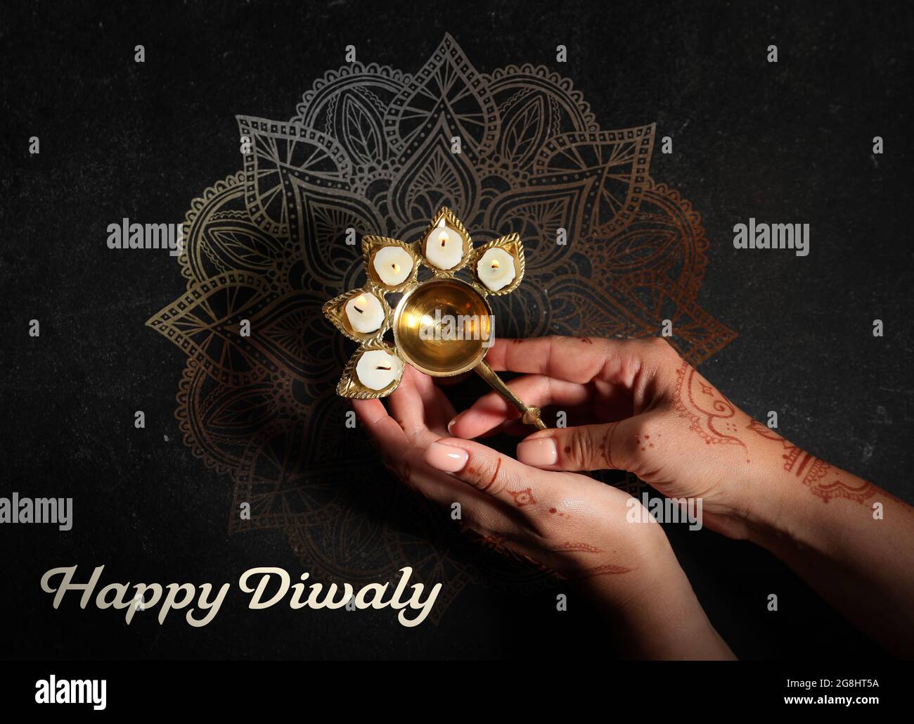 Beautiful greeting card for Diwali (Festival of lights Stock Photo - Alamy
