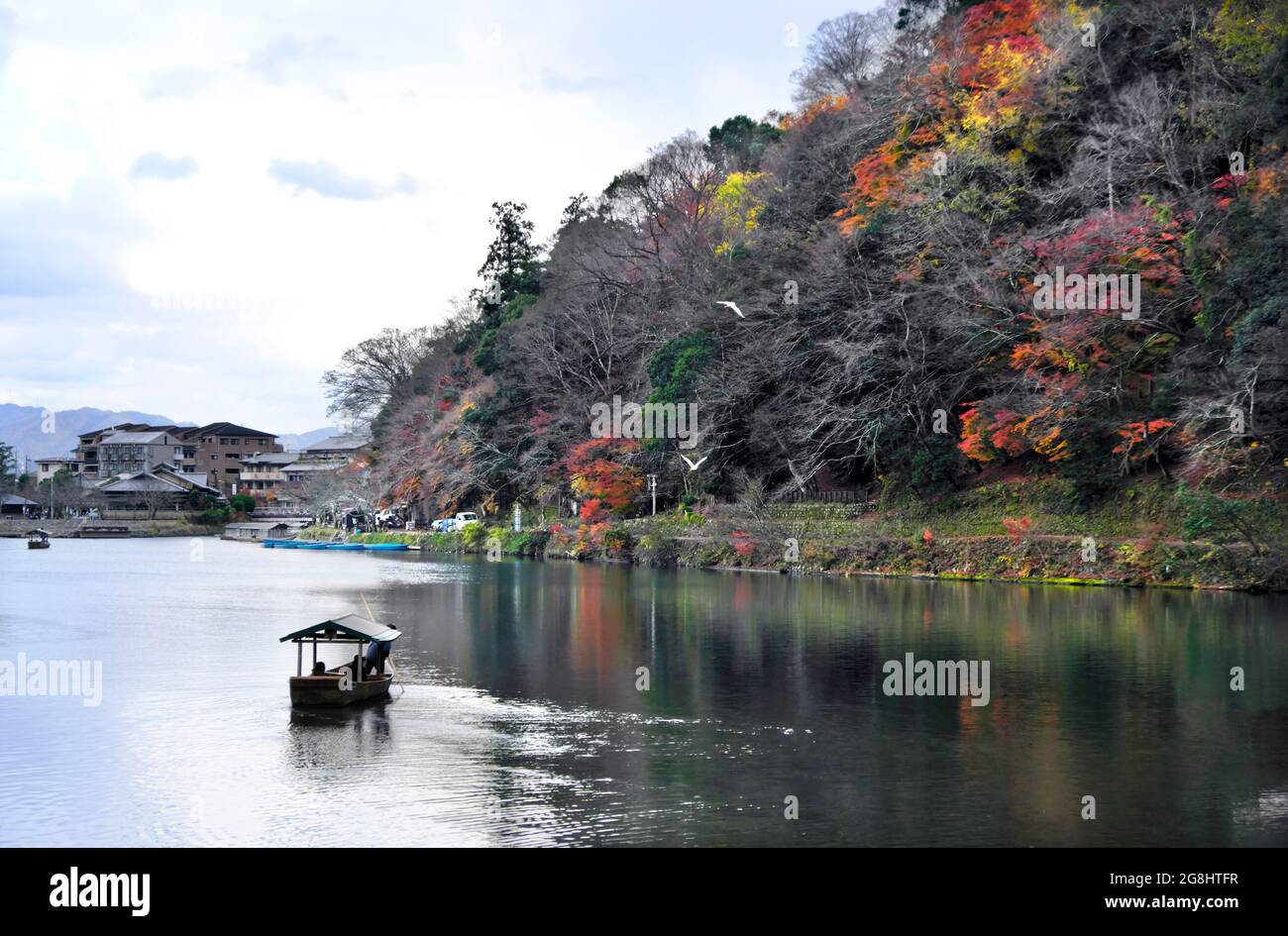 small boat in the river osaka japan Stock Photo - Alamy