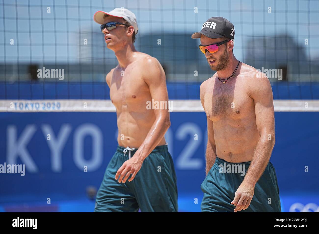 Tokio, Japan. 21st July, 2021. Volleyball/Beach: Olympics, training, on ...