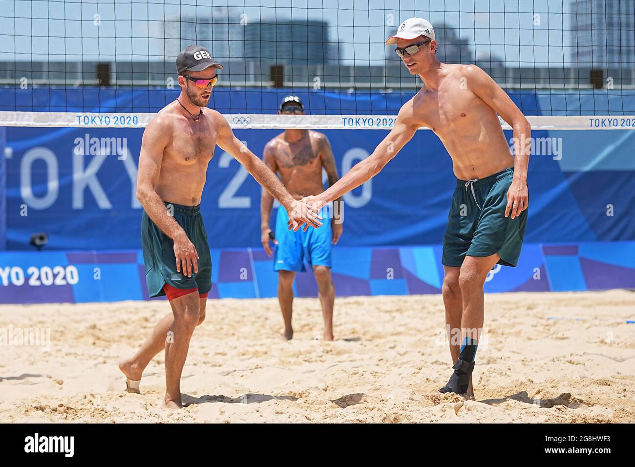 Tokio, Japan. 21st July, 2021. Volleyball/Beach: Olympics, training, on ...