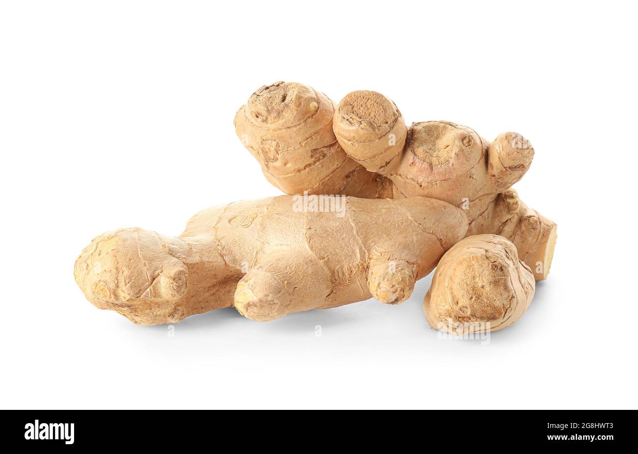 Fresh ginger on white background Stock Photo - Alamy