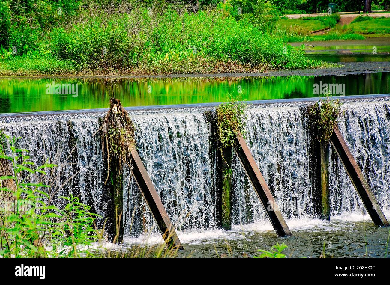 The Langan Park spillway is pictured, July 17, 2021, in Mobile, Alabama ...
