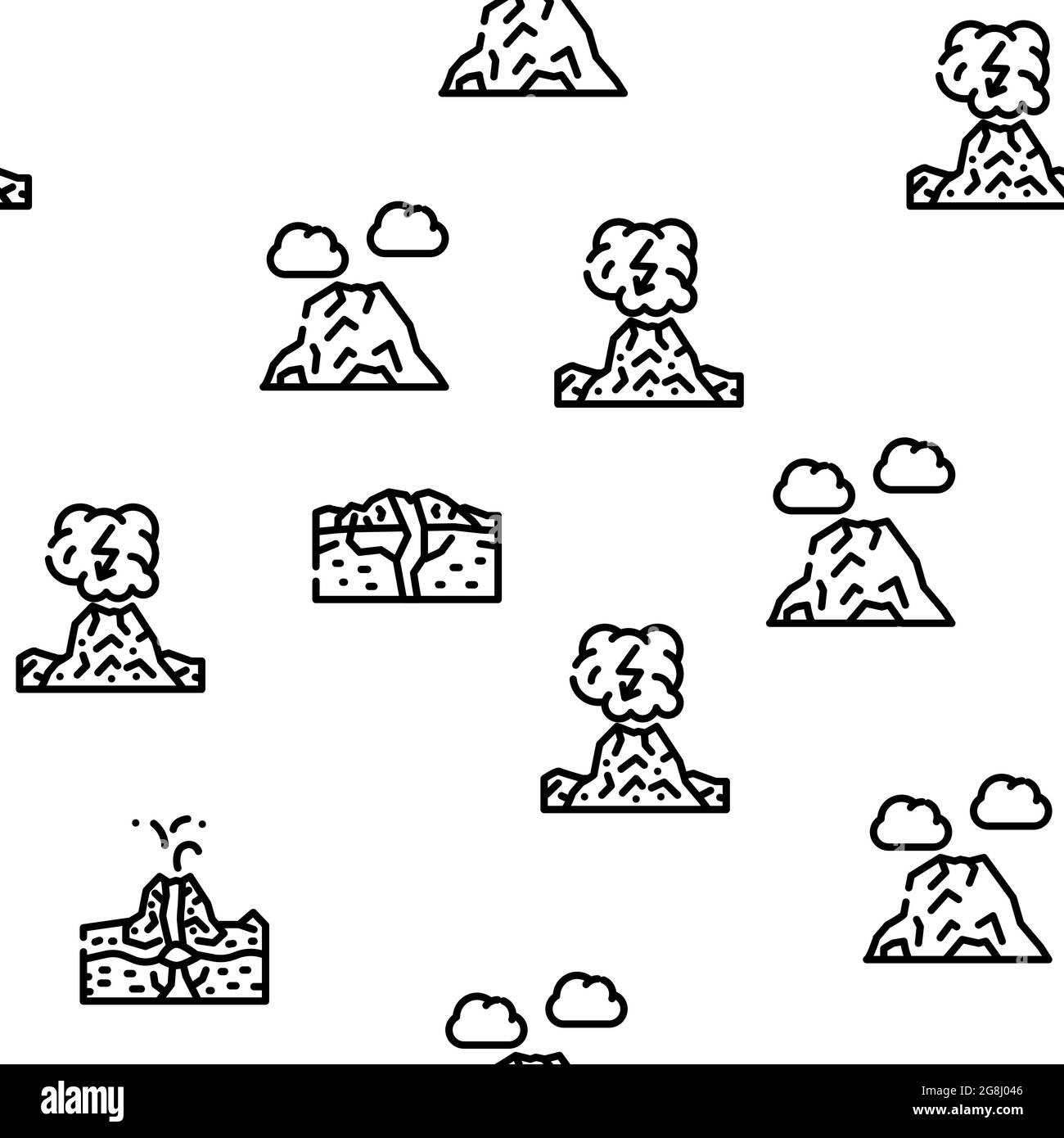 Volcano Lava Eruption Vector Seamless Pattern Stock Vector Image & Art ...