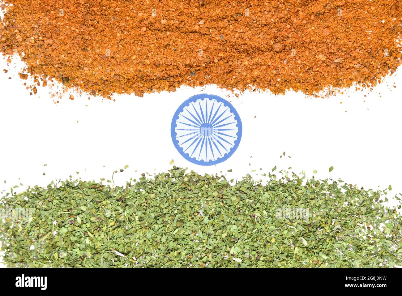 Flag of India made of spices on white background Stock Photo - Alamy