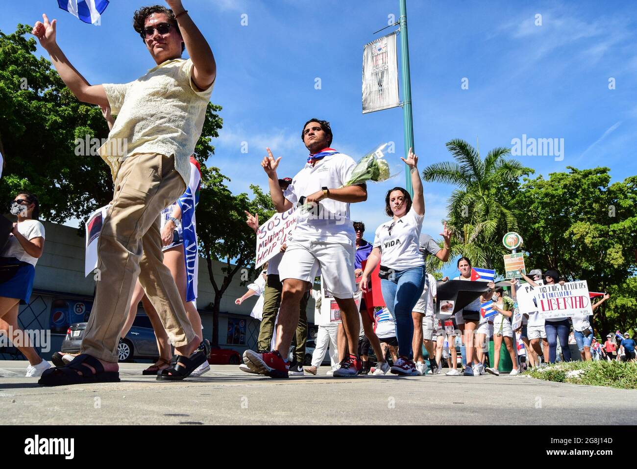 Miami, United States. 18th July, 2021. Students of Cuban parents march ...