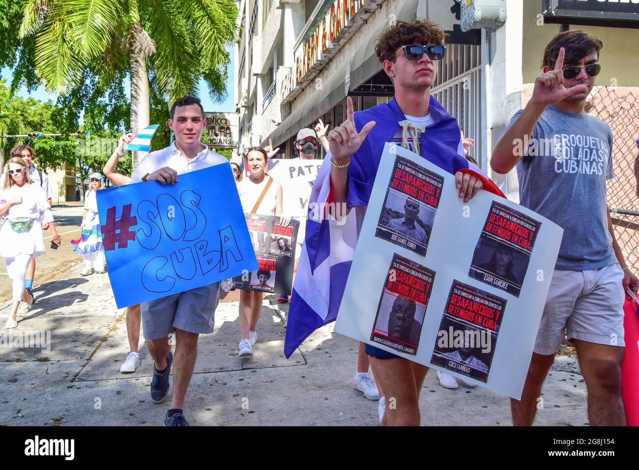 Miami, United States. 18th July, 2021. Students of Cuban parents march ...