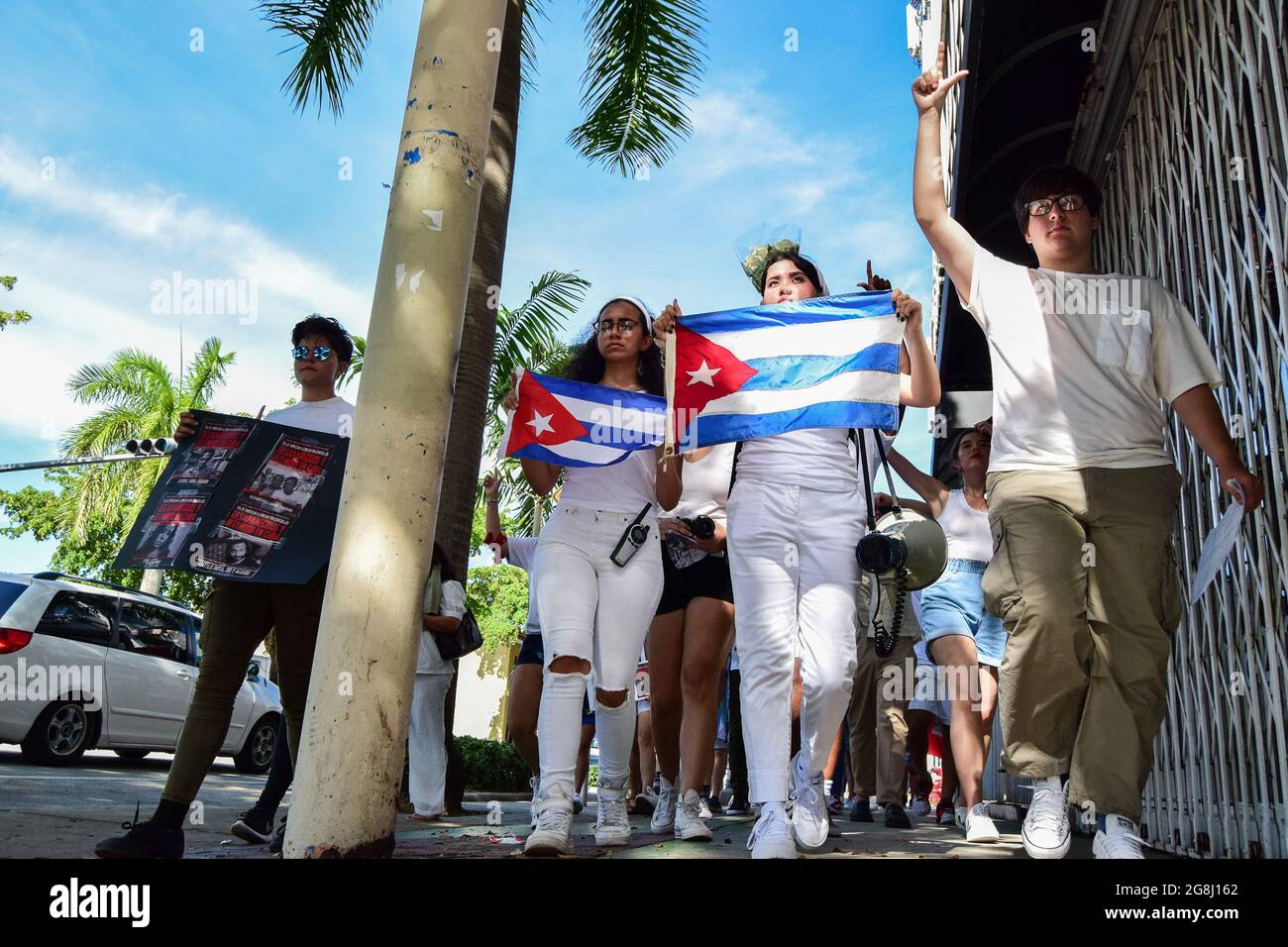 Miami, United States. 18th July, 2021. Students of Cuban parents march ...
