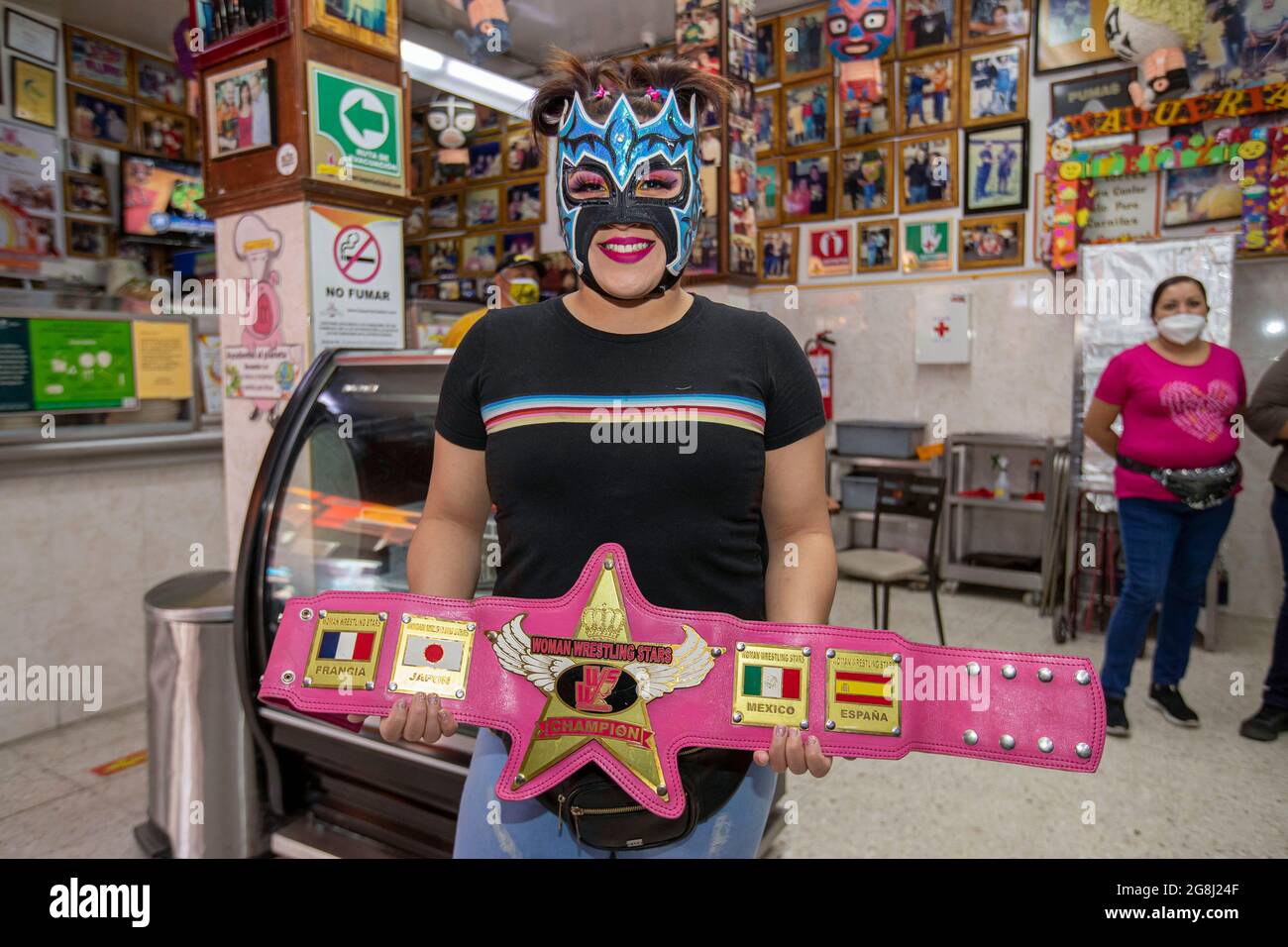 MEXICO CITY, MEXICO - JULY 14: Wrestler Hera Starfire during a Press ...