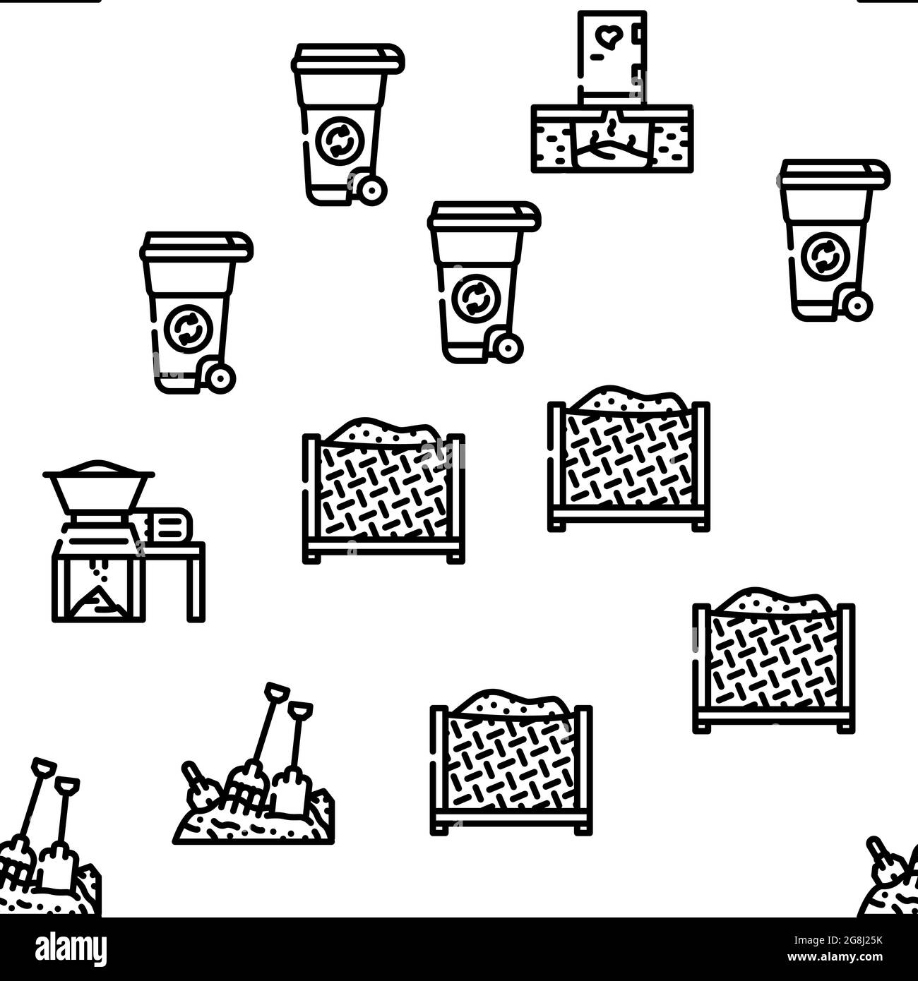 Compost Production Vector Seamless Pattern Stock Vector Image & Art - Alamy