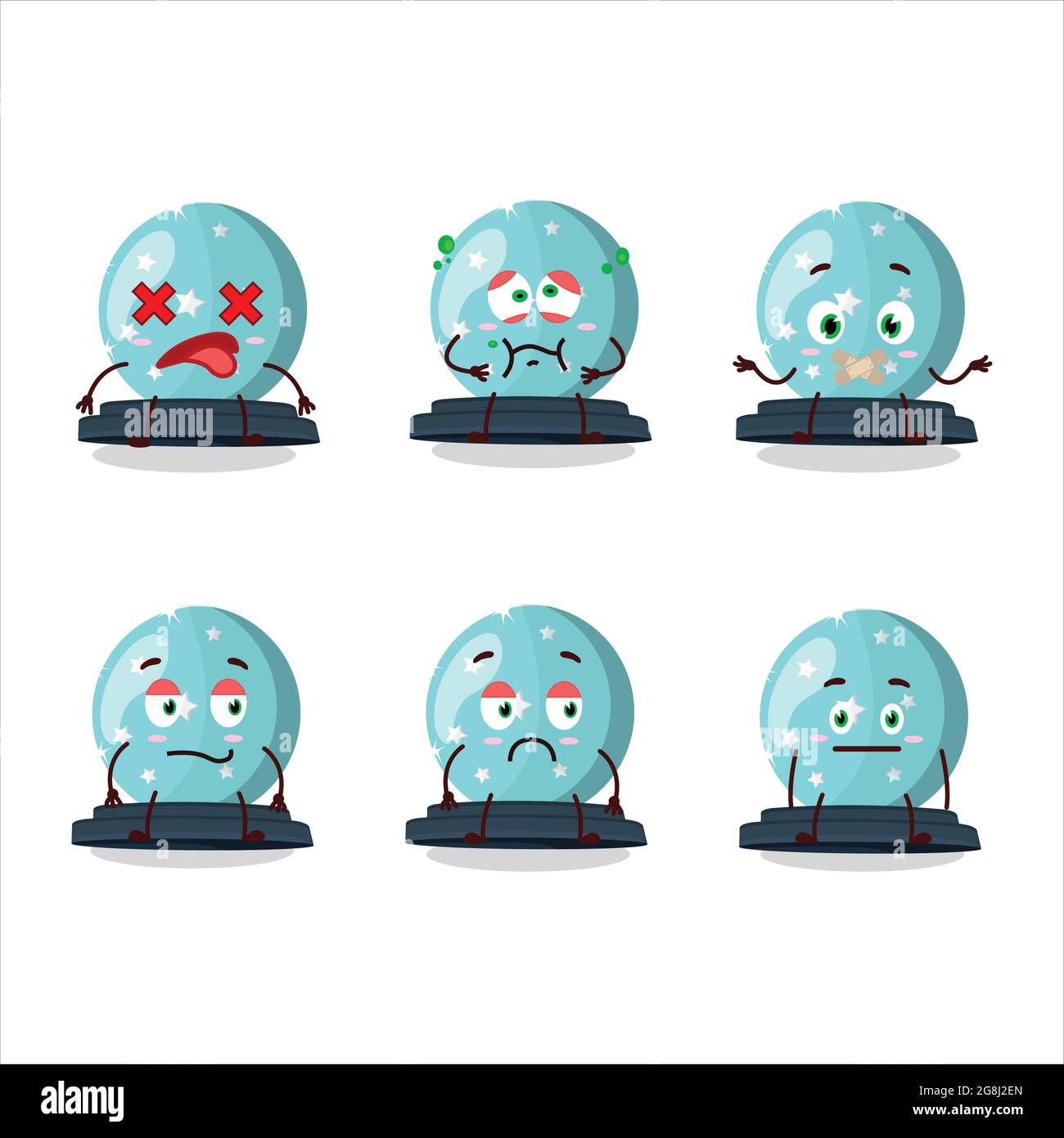Magic crystal ball cartoon character with nope expression. Vector ...