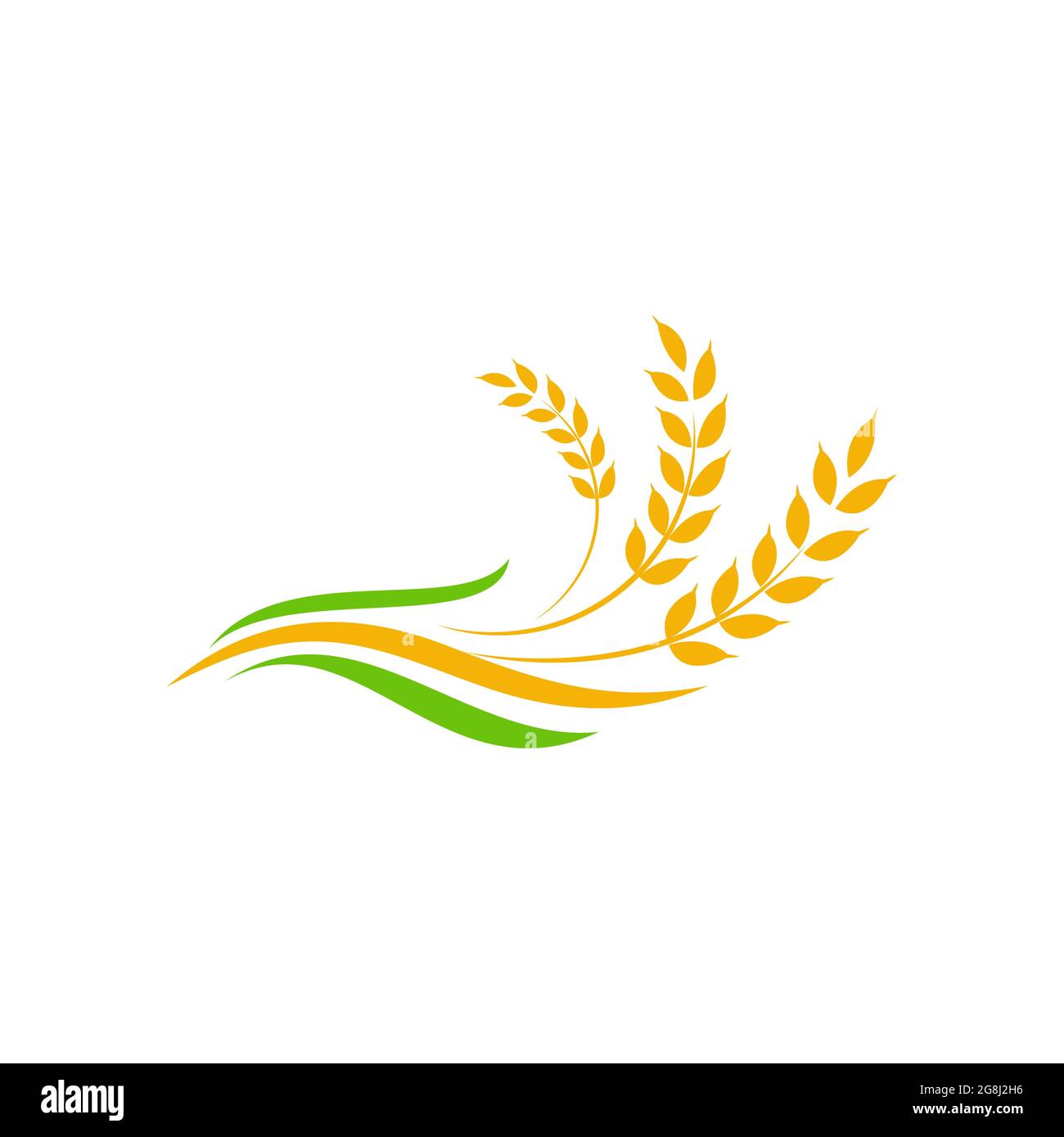 Agriculture wheat rice vector icon design template Stock Vector Image ...
