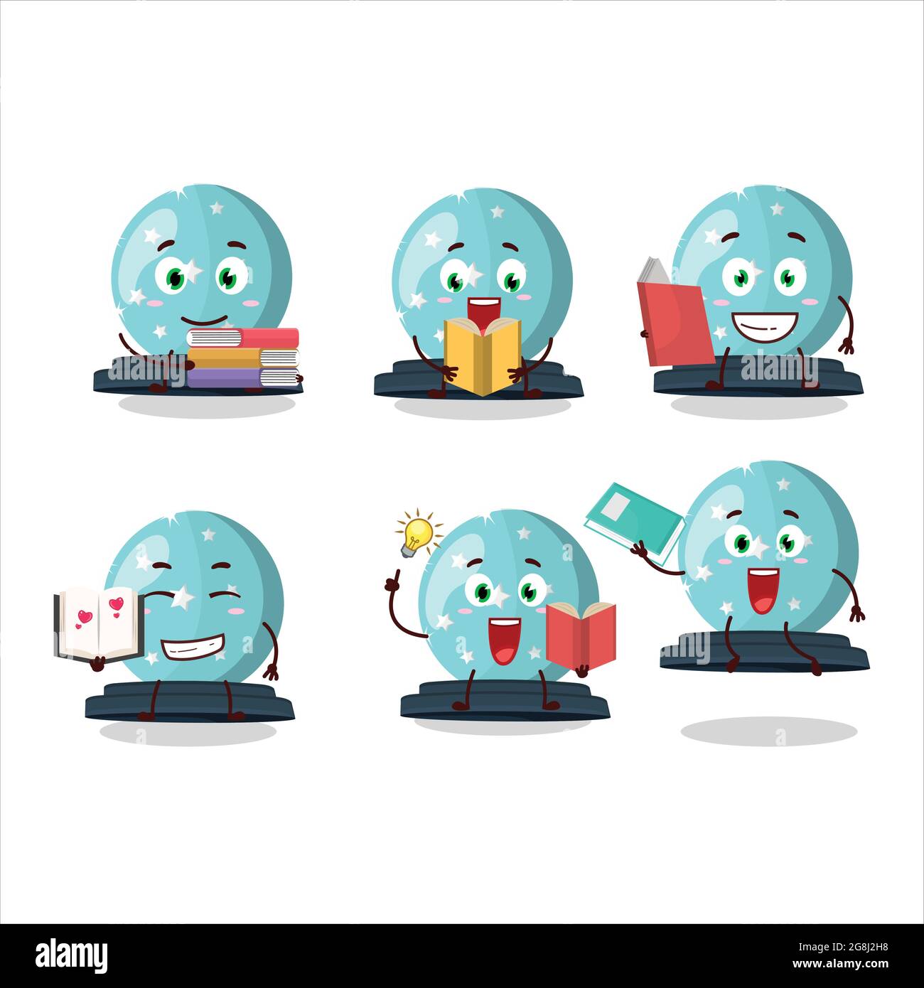A picture of magic crystal ball cartoon character concept reading an ...